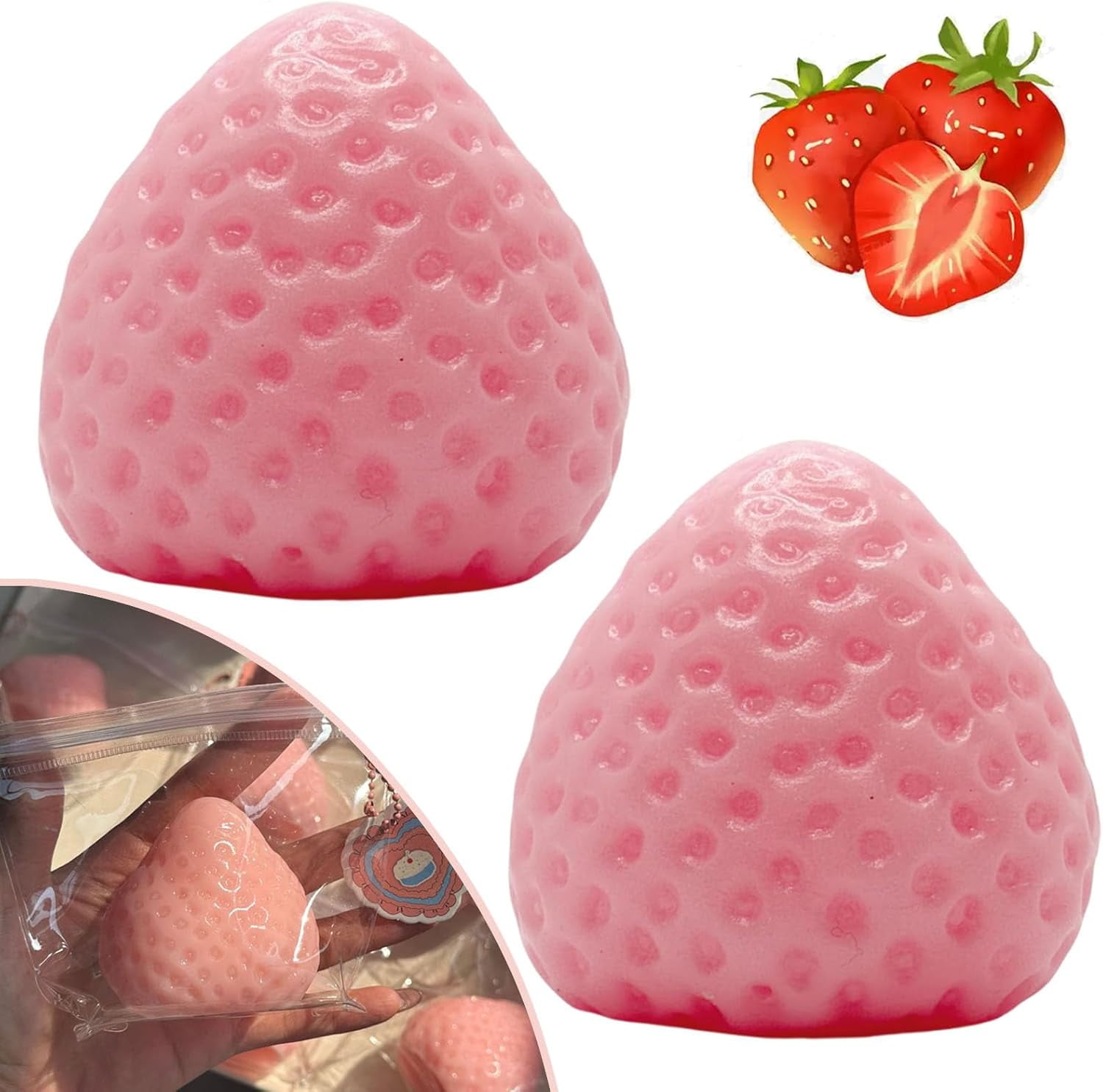Handmade Strawberry Taba Squishy Toys, Cute Strawberry Squeeze Toys ...