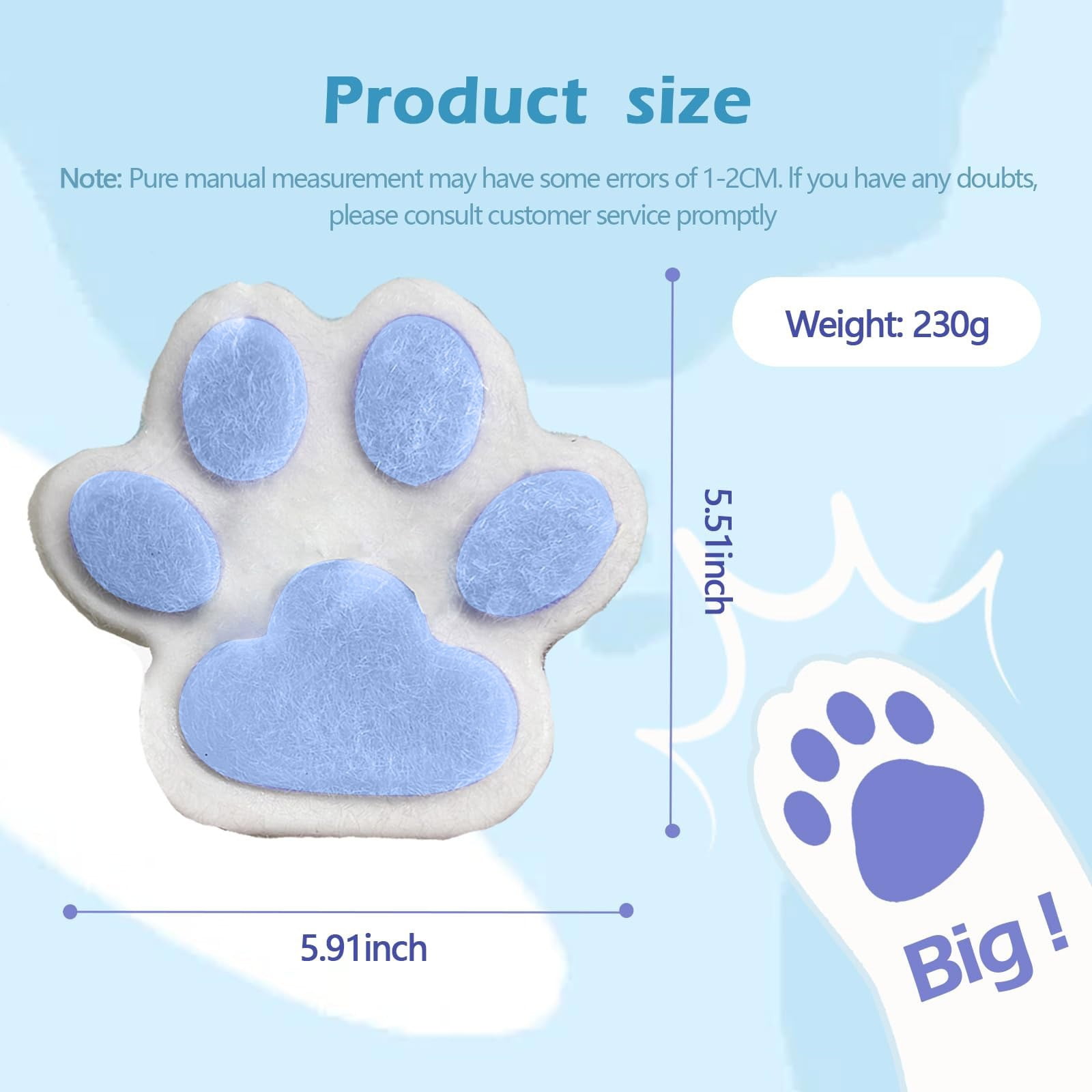 Handmade Taba Big Cat Paw Silicone Squeeze Toys, Cute Soft Fidget Toys ...