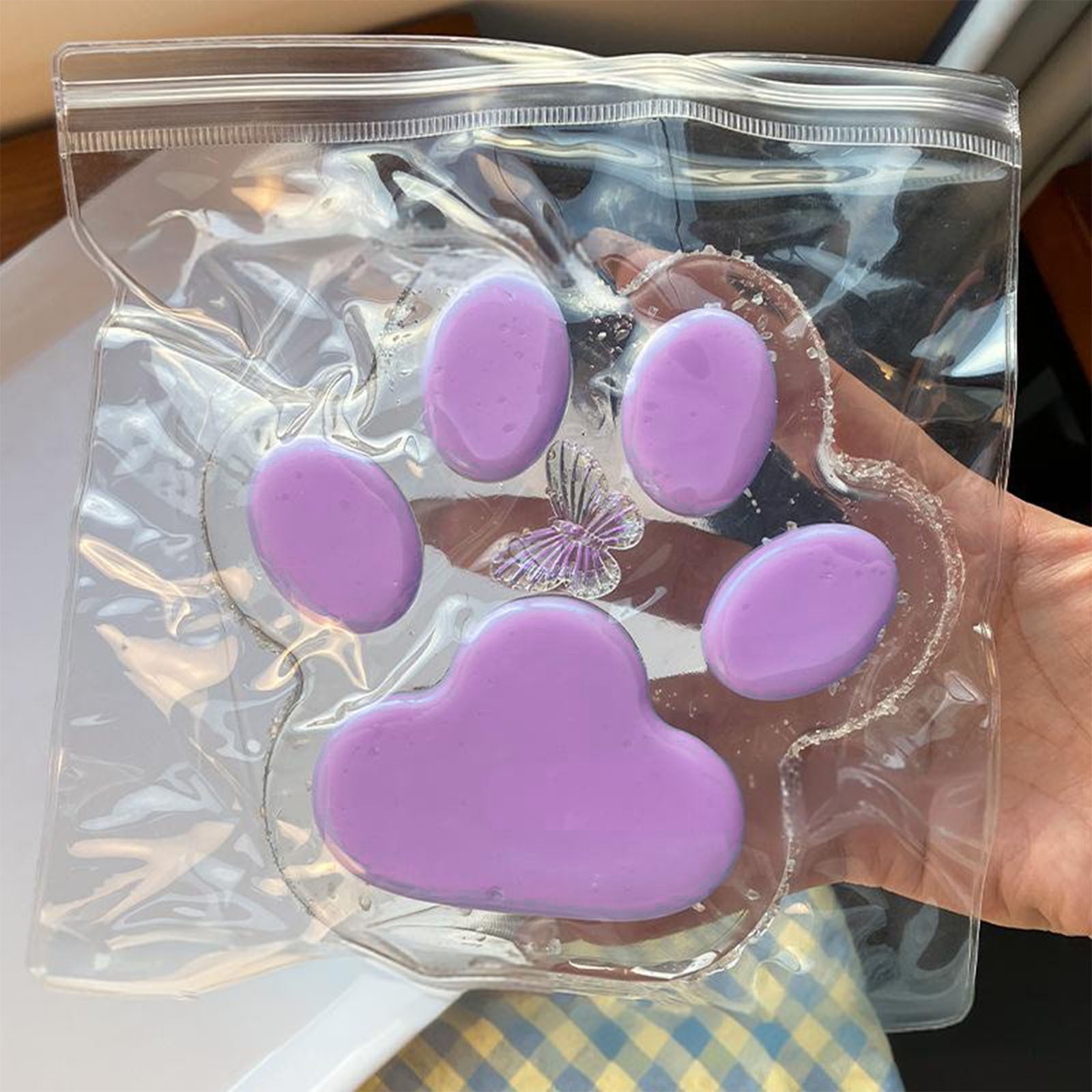 Handmade Taba Big Cat Paw Squeeze Toys, 6" Transparent Taba Squishy Big ...