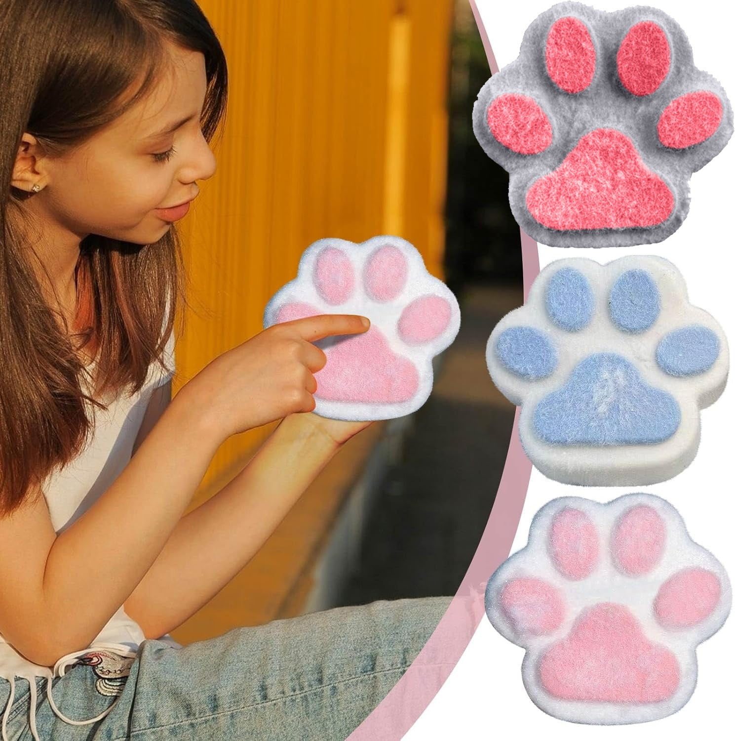 Handmade Taba Fluff Big Cat Paw, 5 Inch Large Size Cat Paw, Relaxation ...