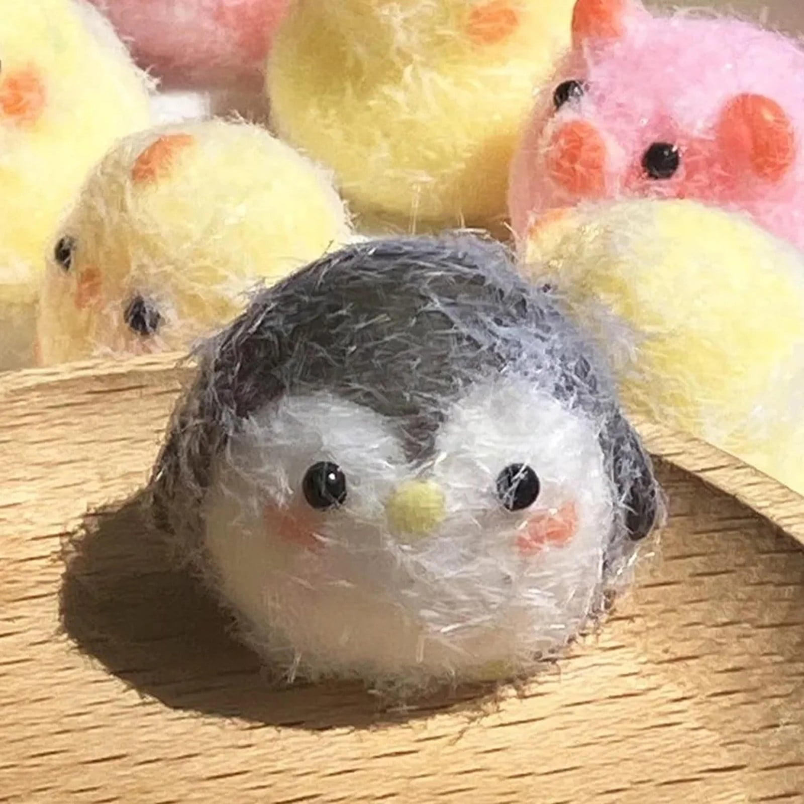 Handmade Taba Squishy Chick Relief Squeeze Toy, Furry Baby Animals ...