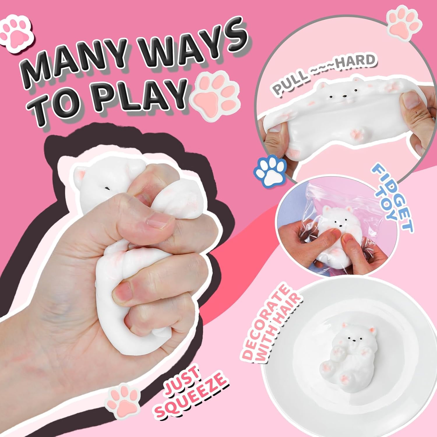 Handmade Taba Squishy Cute Animals Toy , FuFu Kawaii Cat Dog Squishies, Sticky Squishy YoYo ...