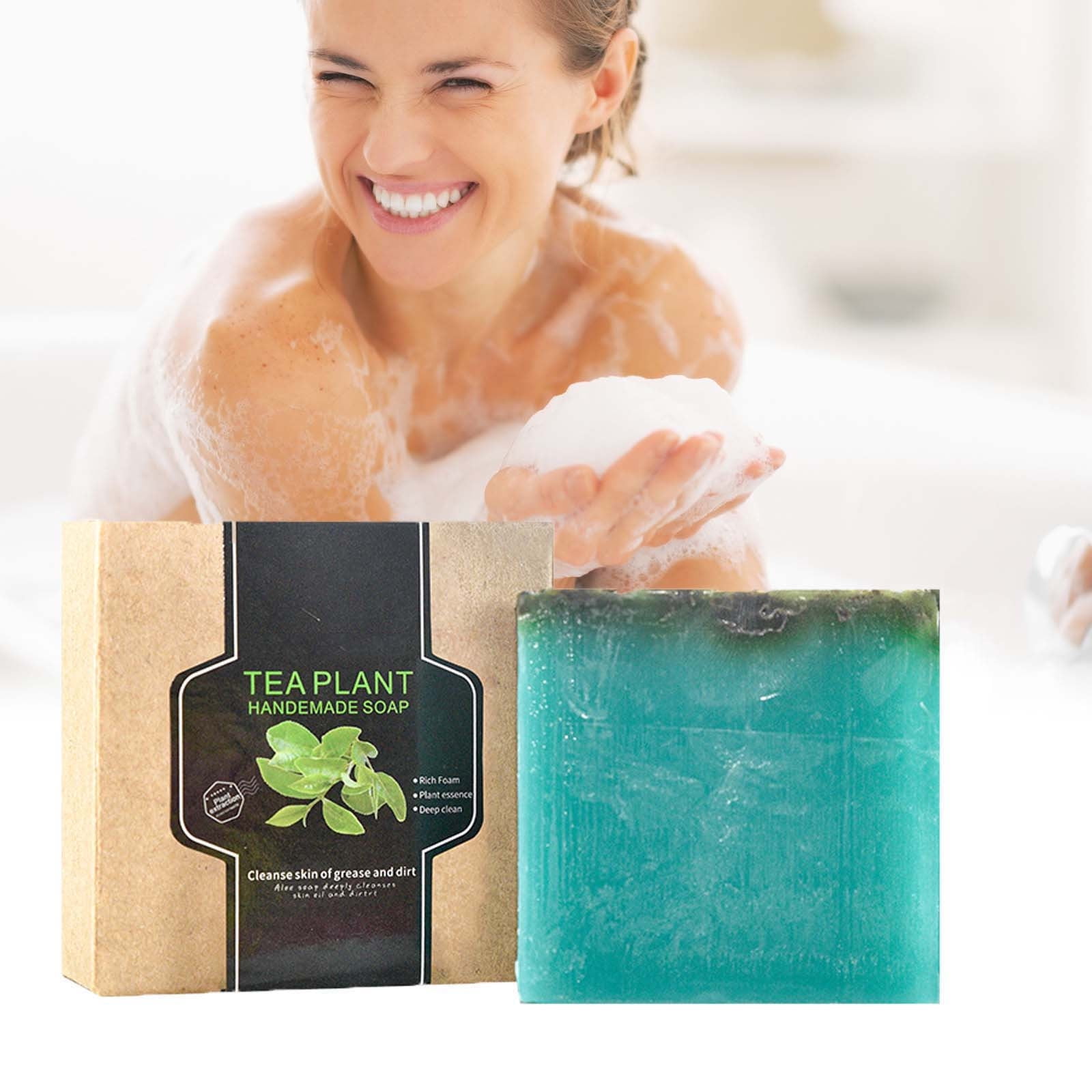 Handmade Tea Tree Favor Soap Bar, Feminine Wash Body Soap Suitable For ...