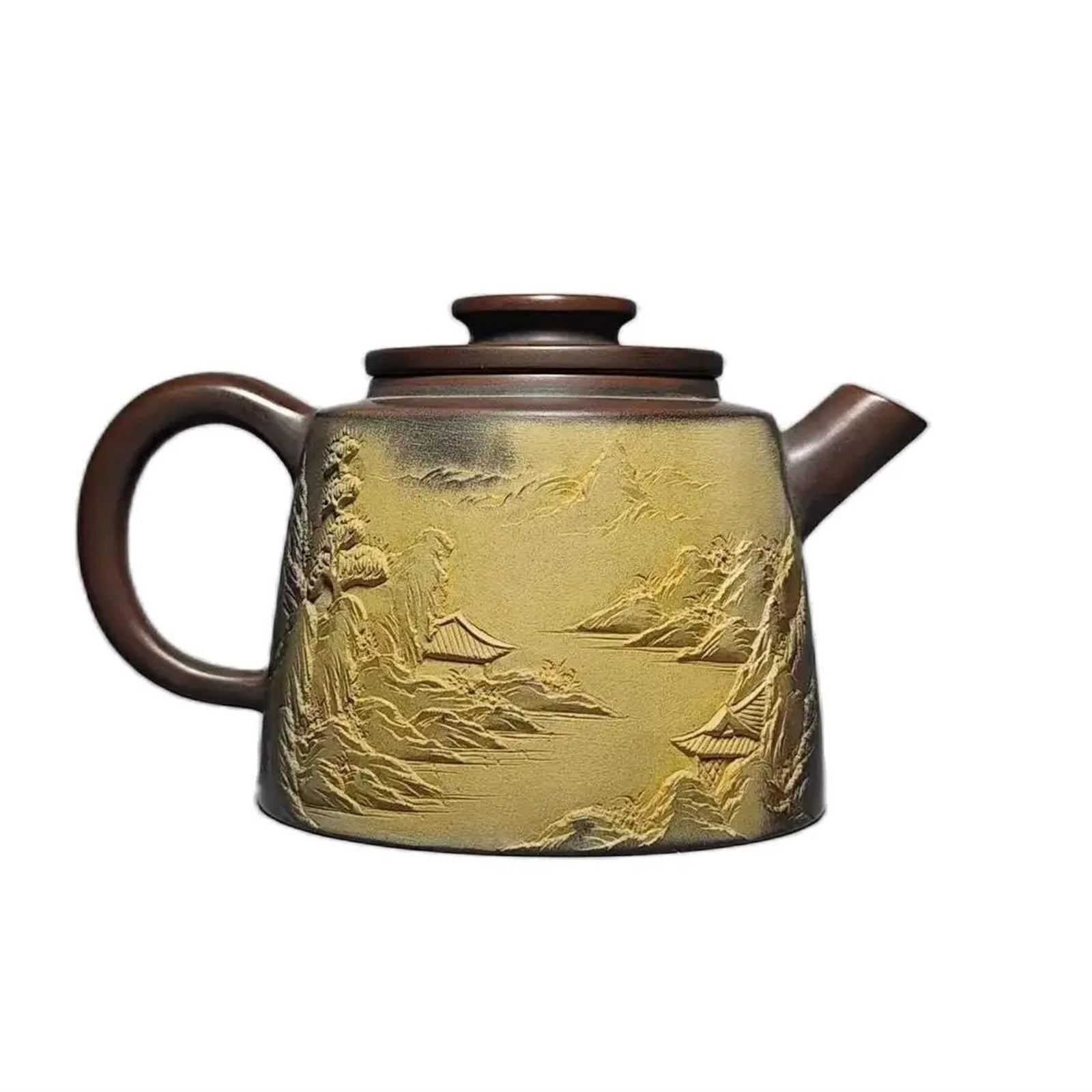 Handmade Teapot Master LiangXin Landscape Carving Filter Handmade Nixing Clay Customized Gifts ...