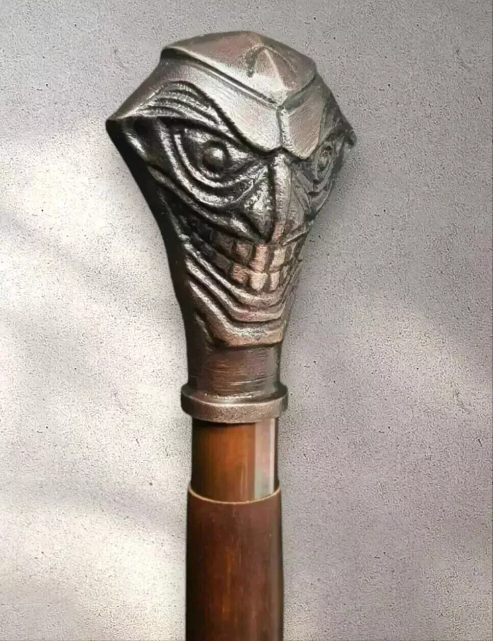 Handmade Texas-Style Walking Stick with Stained Finish, Unique ...