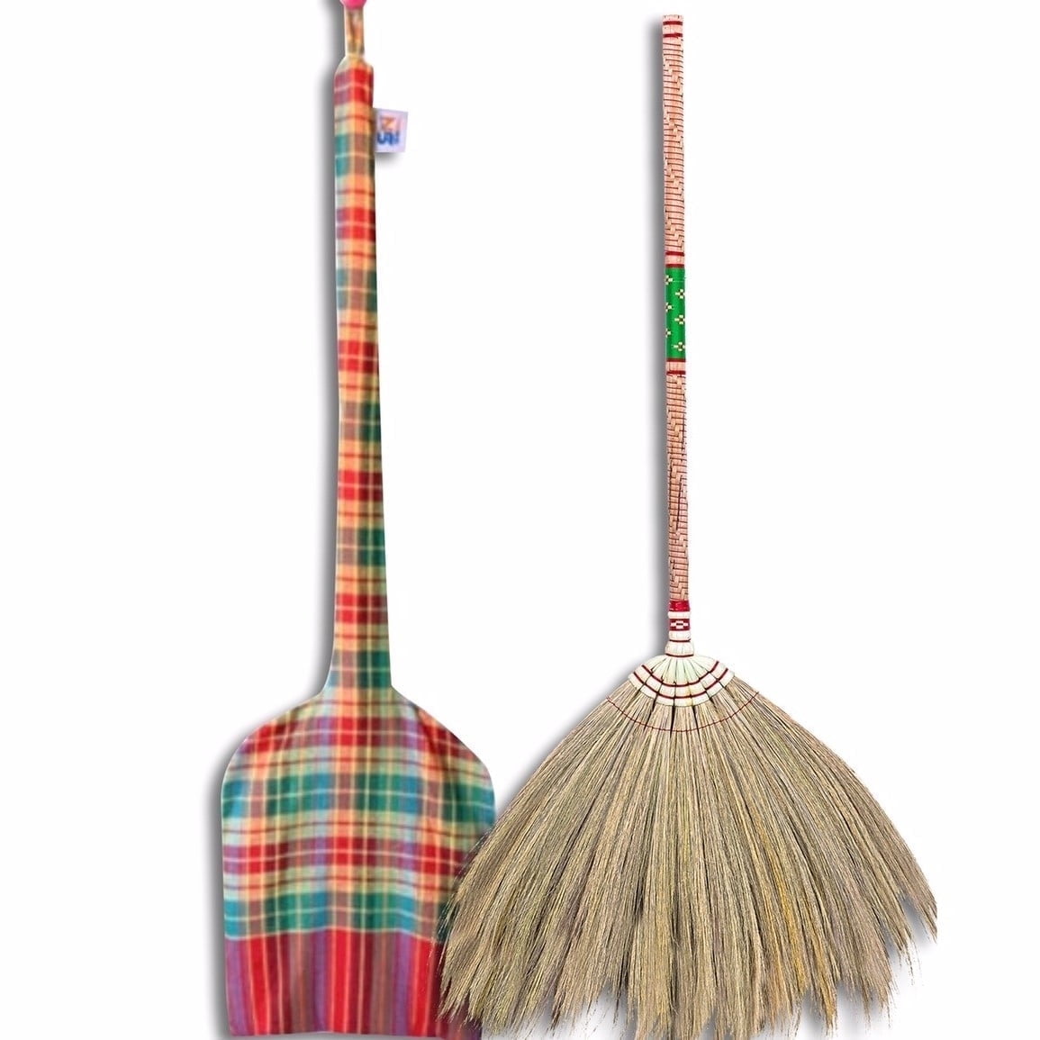 SN SKENNOVA Grass Broom with Woven Nylon Handle & Fabric Cover, Durable ...