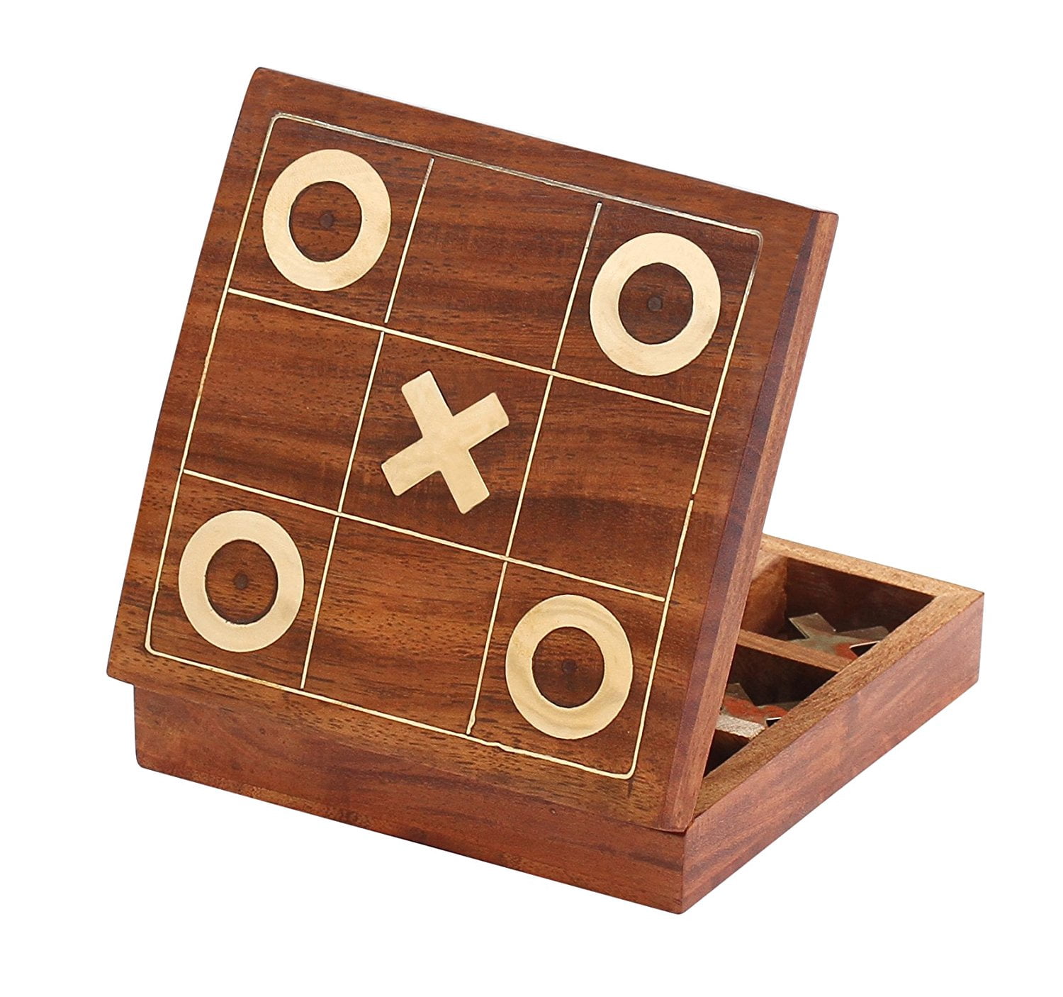 Handmade Tic Tac Toe XO Board Game With Metal Noughts and Crosses ...
