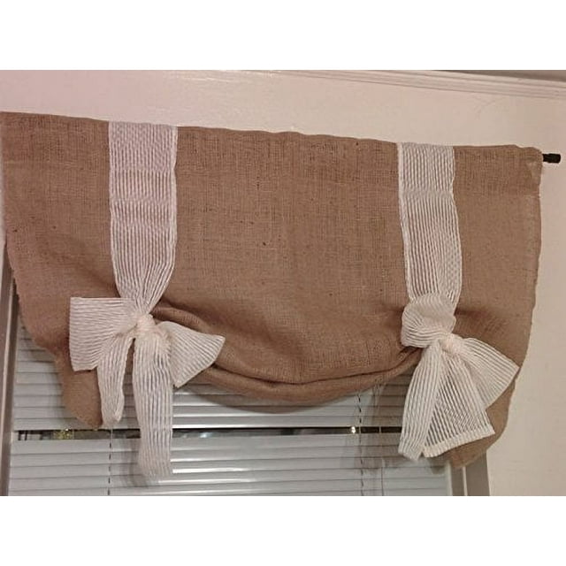 Handmade Tie Up Valance Window Treatment (Valance) (burlap tie up ...