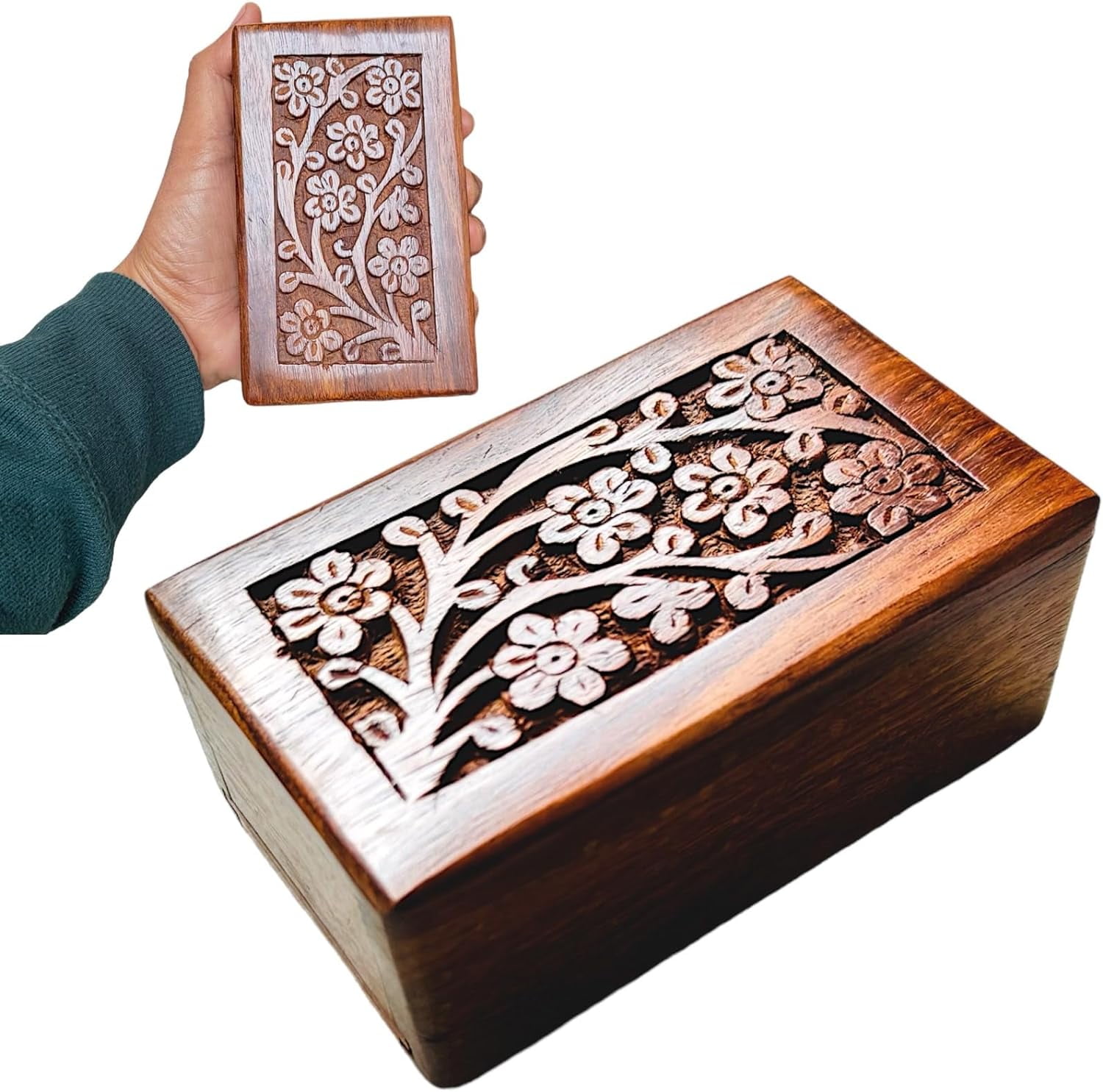 Handmade Tree of Life Engraving Wooden Urns for Adult Human Ashes ...