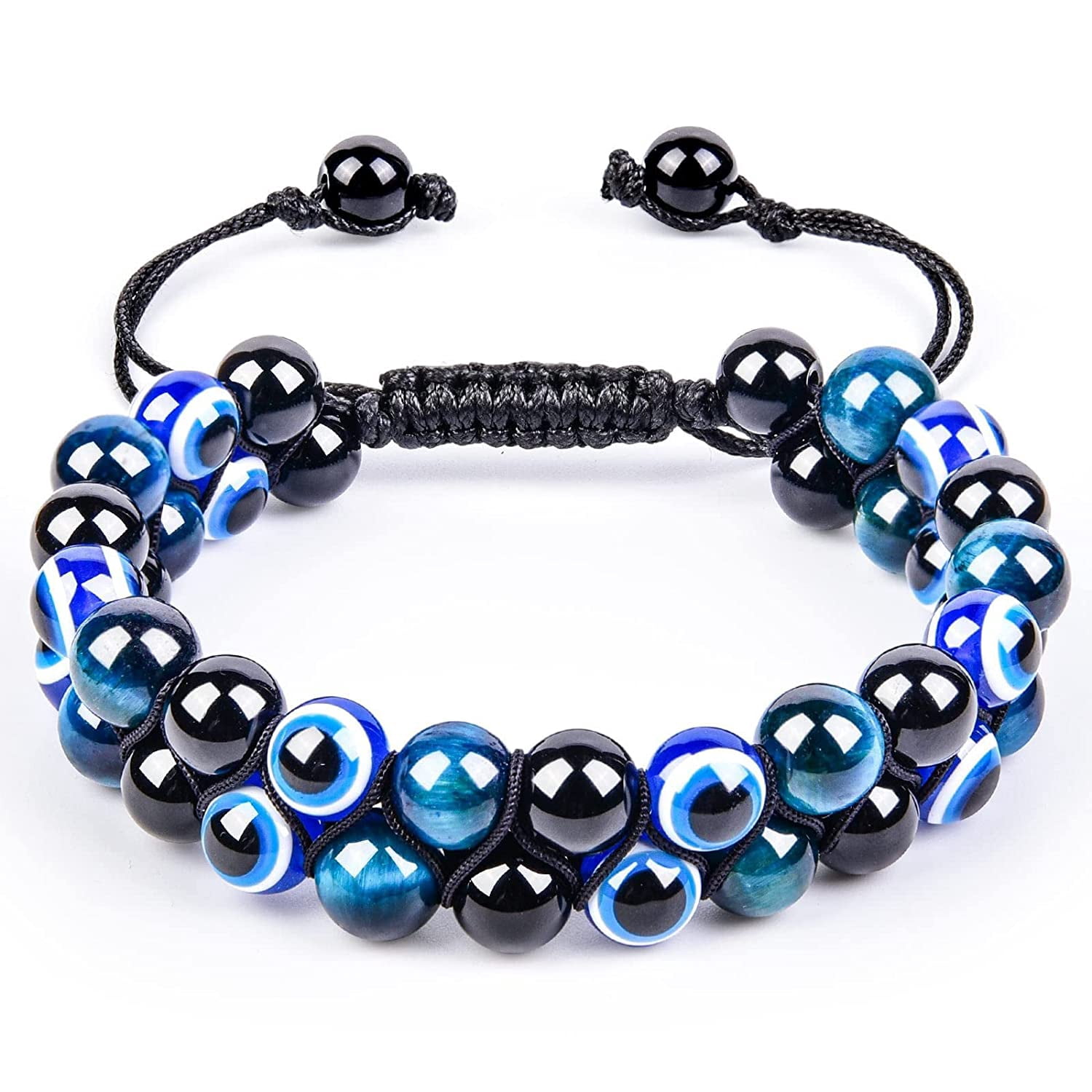 Handmade Triple Protection Bracelet with Amethyst, Hematite, Obsidian ...