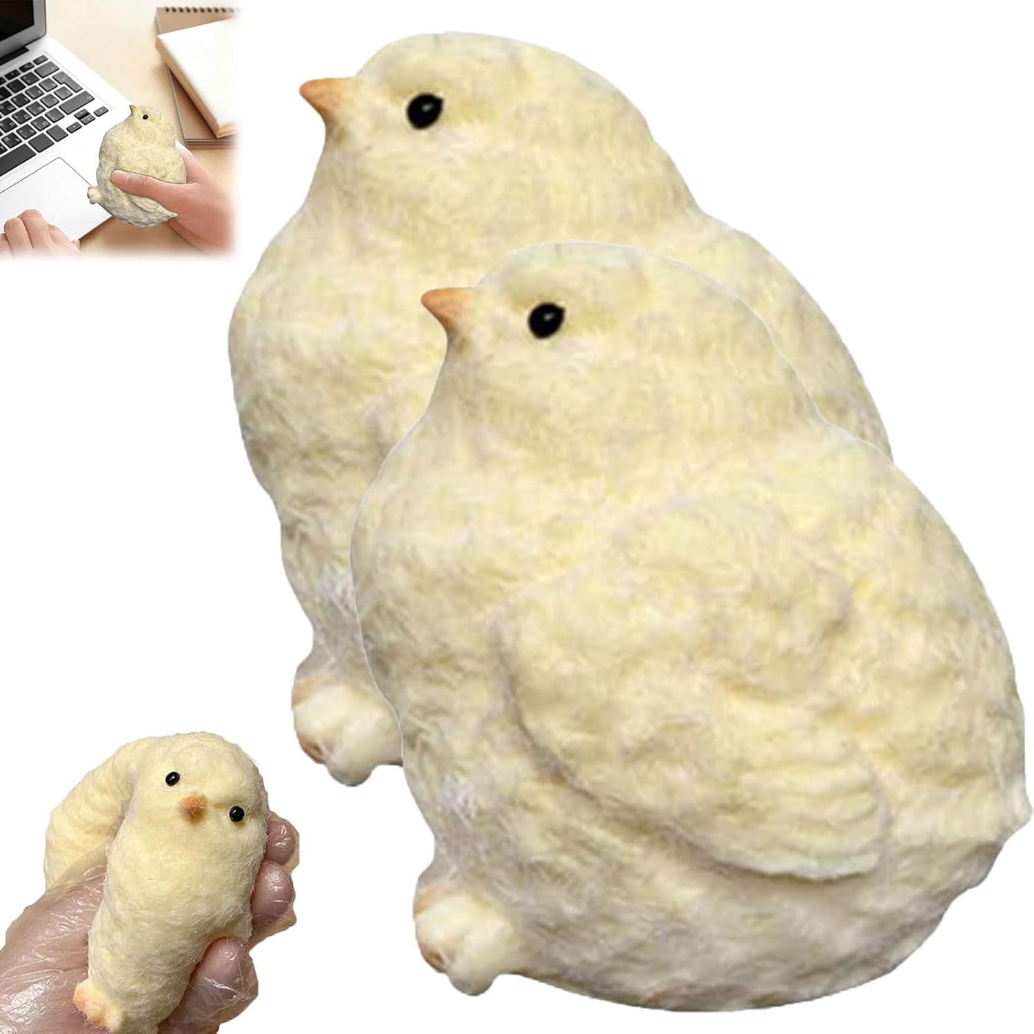 Handmade Ultra Soft Furry Chick Toy, Spiritukal Handmade Chick Squishy ...