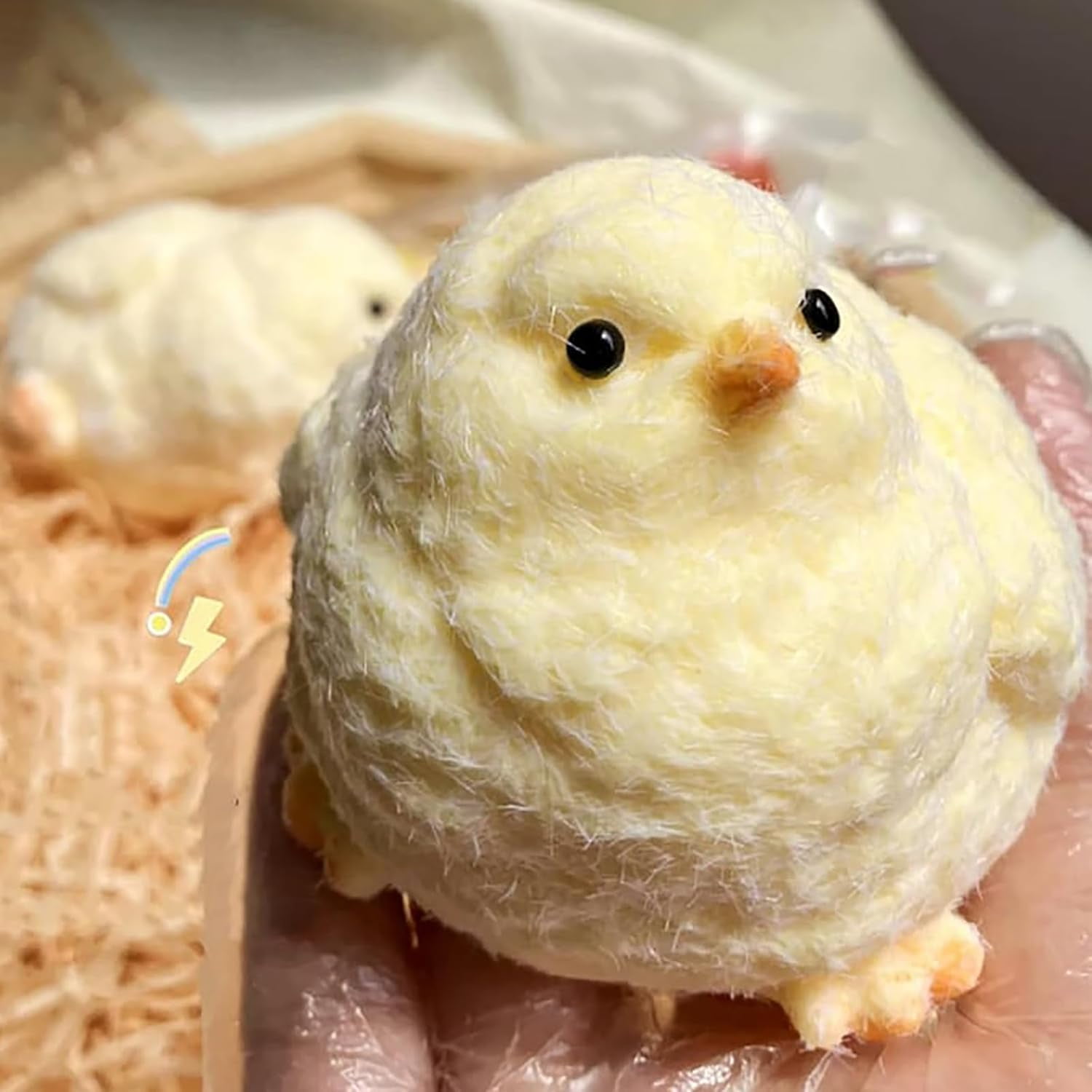 Handmade Ultra Soft Furry Chick Toy, TabaFufu Squishy Chicken Toys ...