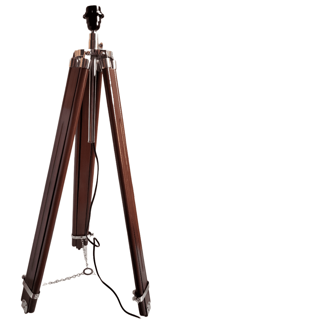 Handmade Vintage Style Fully Adjustable Wooden Tripod Floor Lamp Stand ...