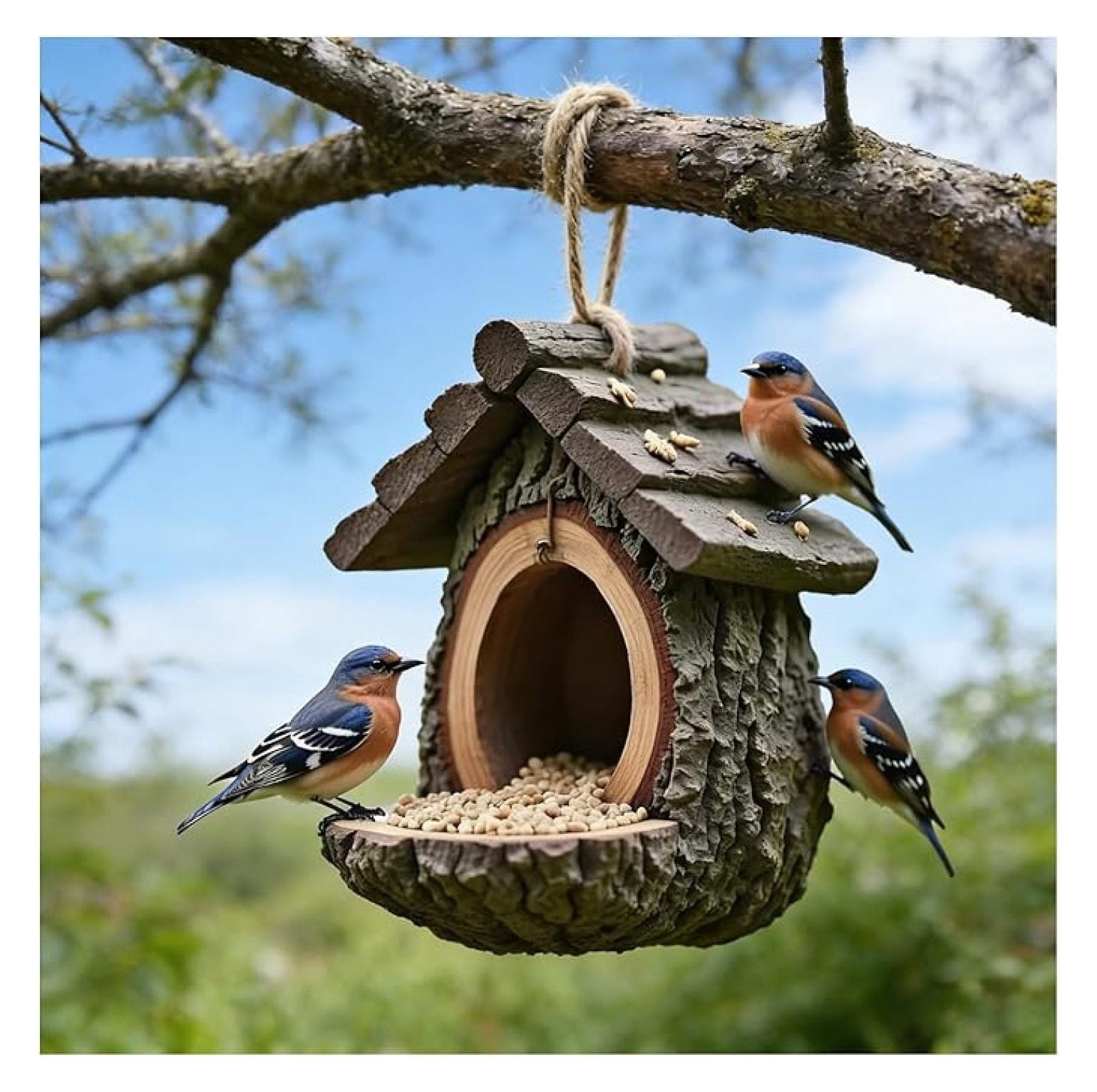 Handmade Vintage Treehouse Shape Feeder, Feeders for Outdoors ...