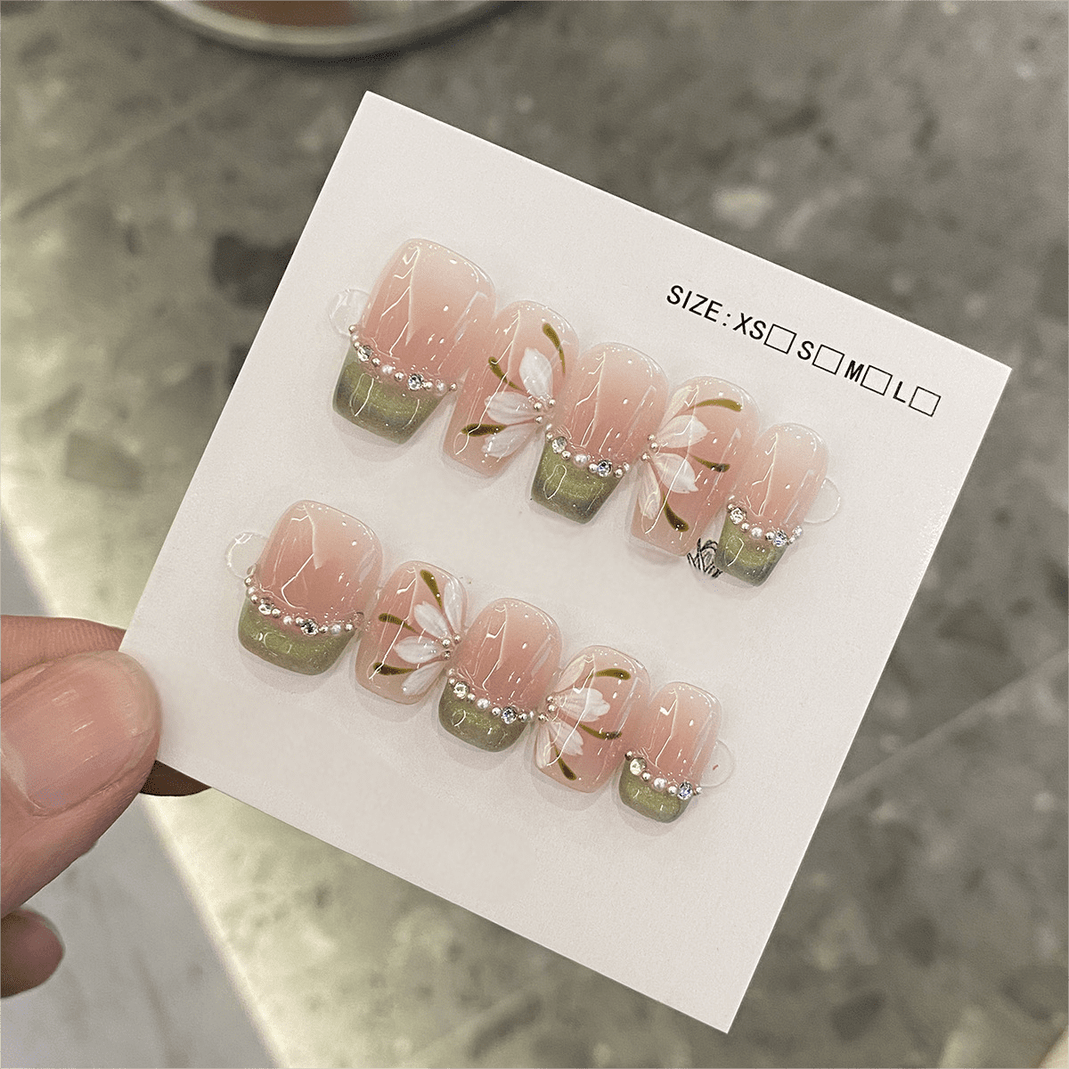 Handmade Wear Armor Elegant White Light Luxury Romantic Spring Nail Tip - Walmart.com