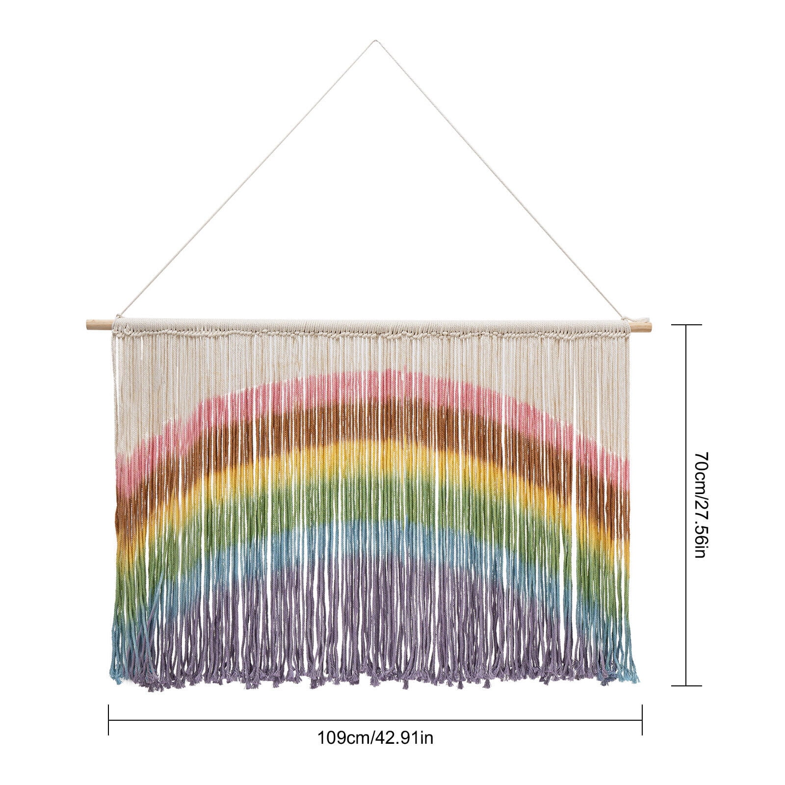 Handmade Weaving Macrame Wall Hanging Living Room Rainbow Decor Rainbow ...