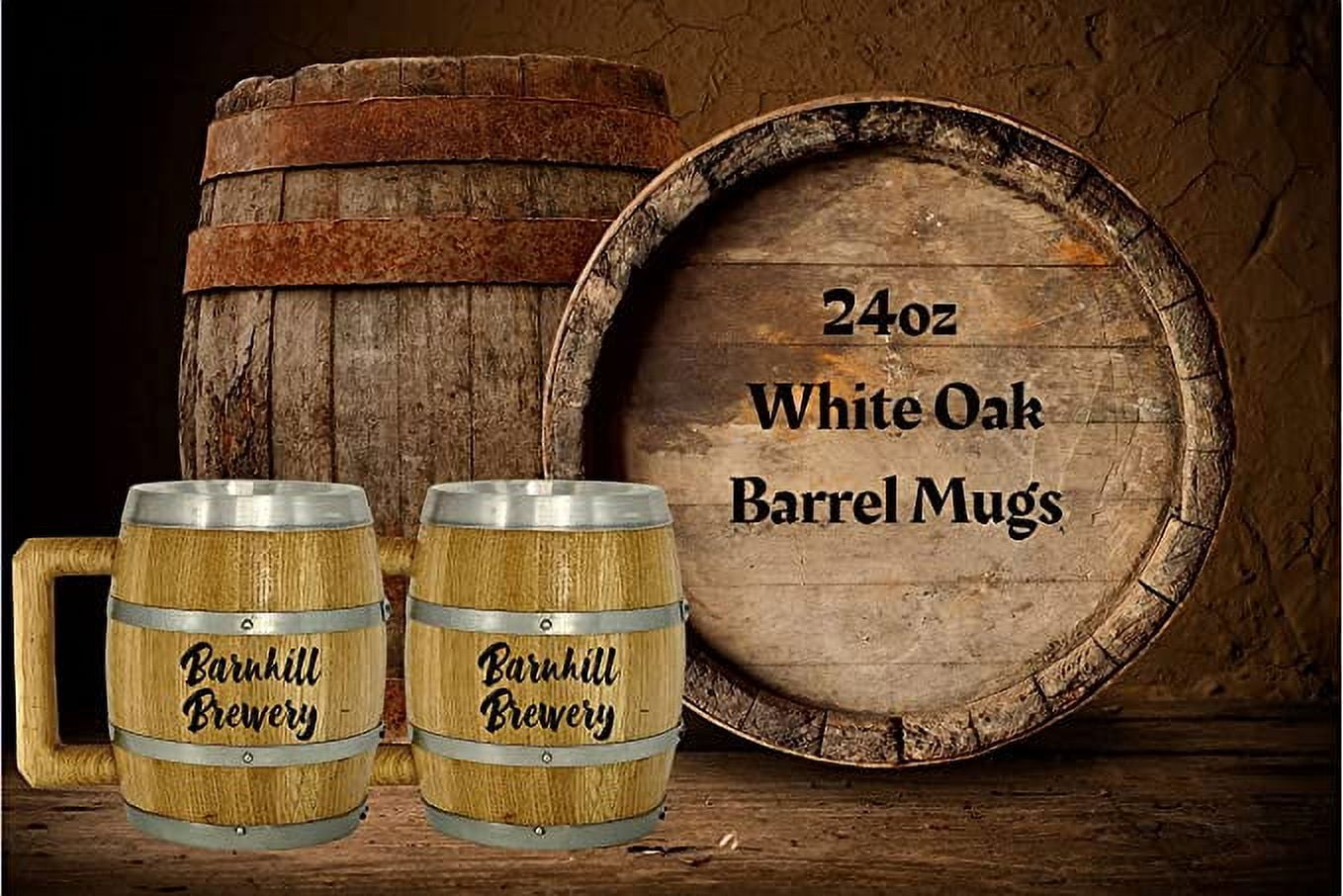 Handmade White Oak Customized Barrel Mugs with Aluminum Interior ...