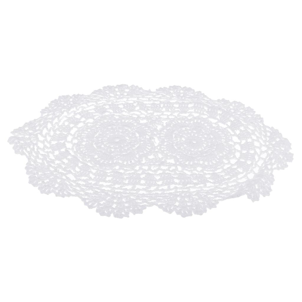 Handmade White Oval Crochet Cotton Table Doilies Pmats, or up sofa for ...