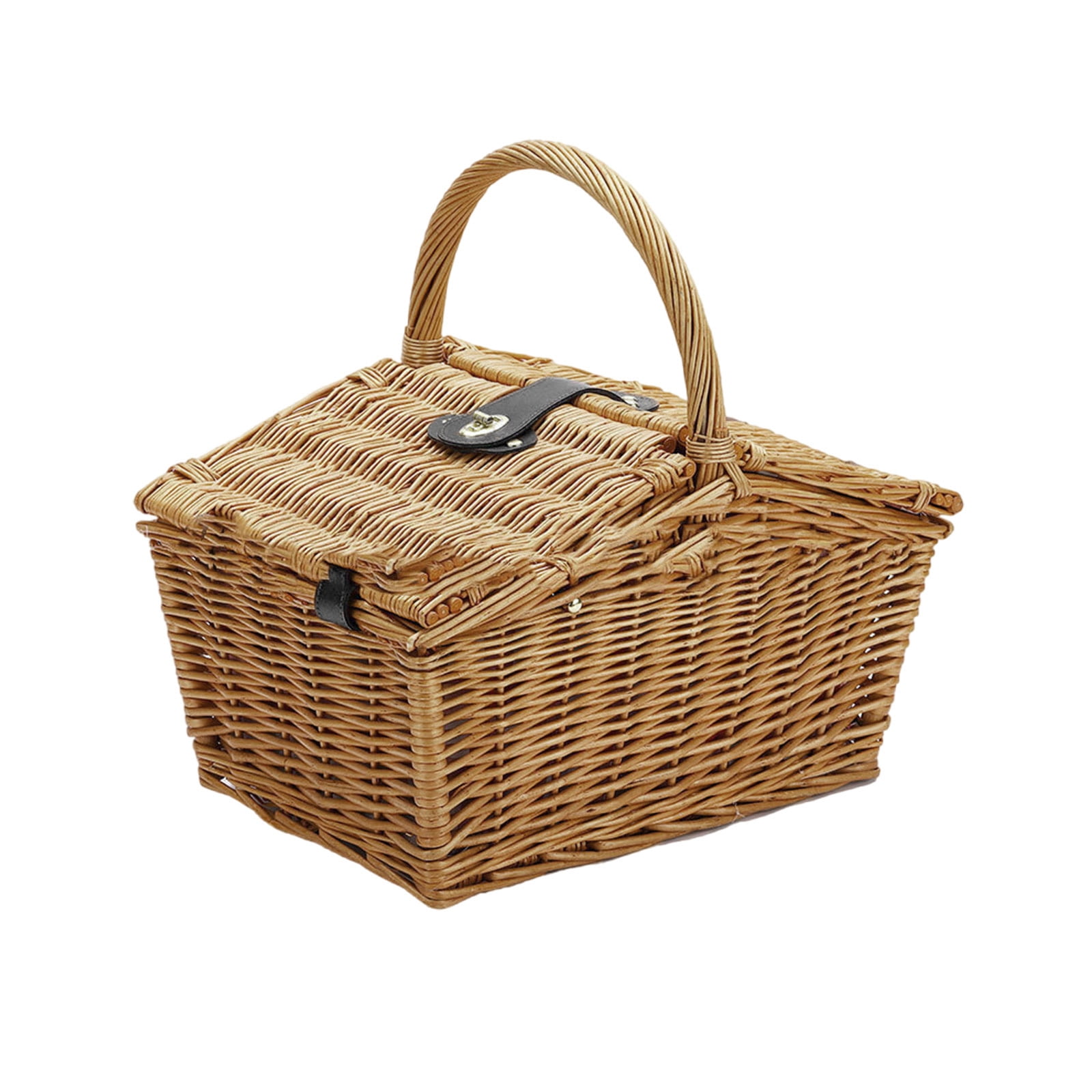 Handmade Wicker Picnics Basket Large Capacity Camping Basket Food ...