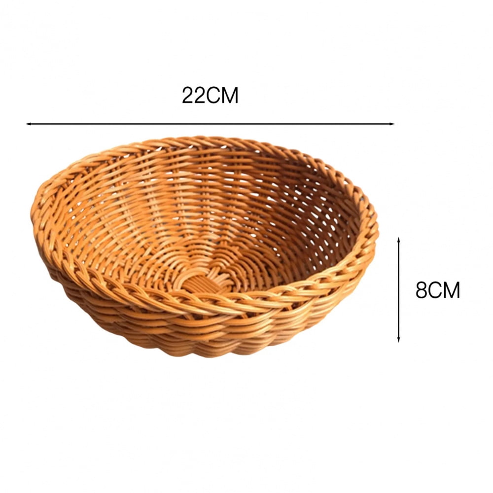 Handmade Wicker Woven Basket Bread Serving Tray Simulation Rattan ...