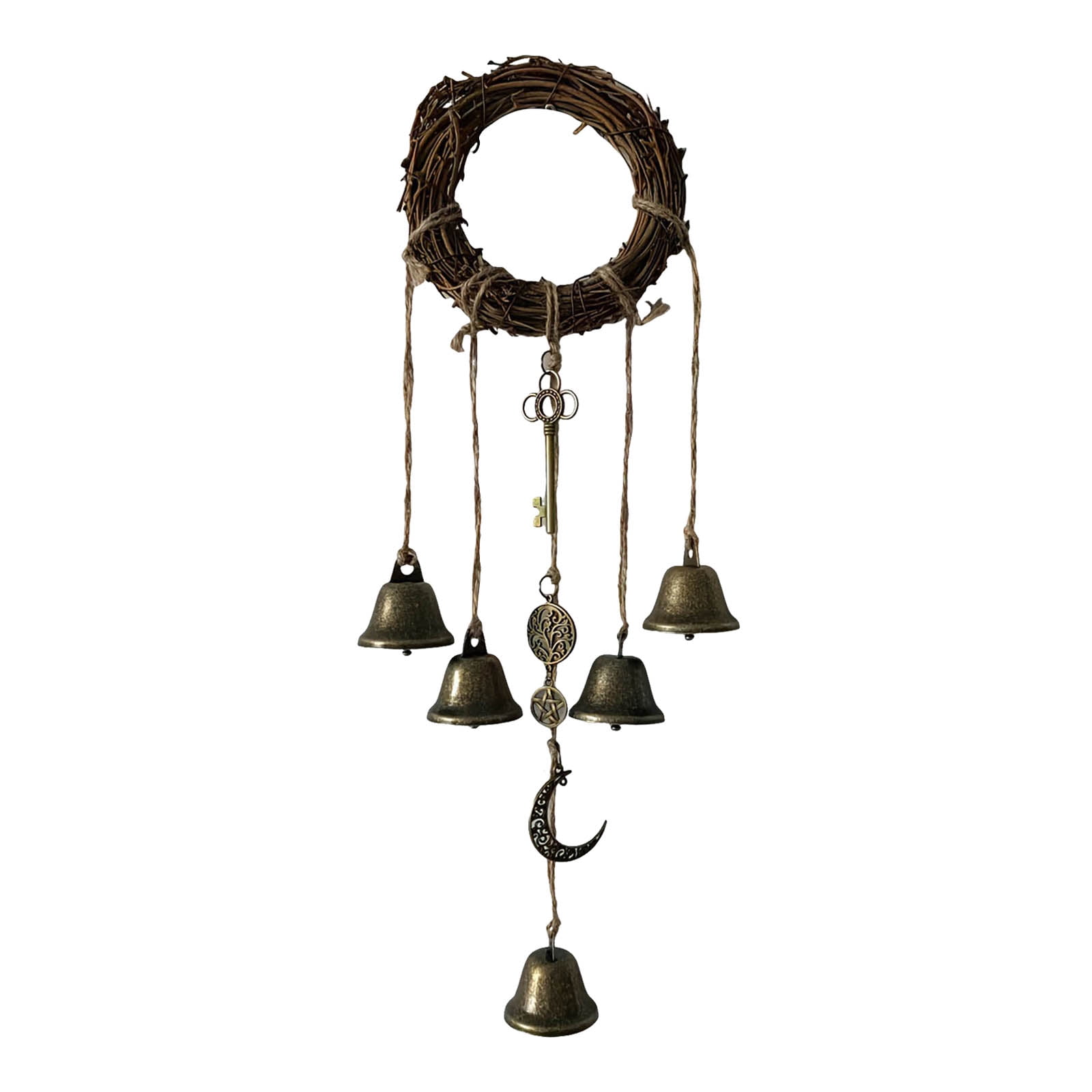 Handmade Witch Bells for Door Rattan and Alloy Doorknob Hanging Bells ...