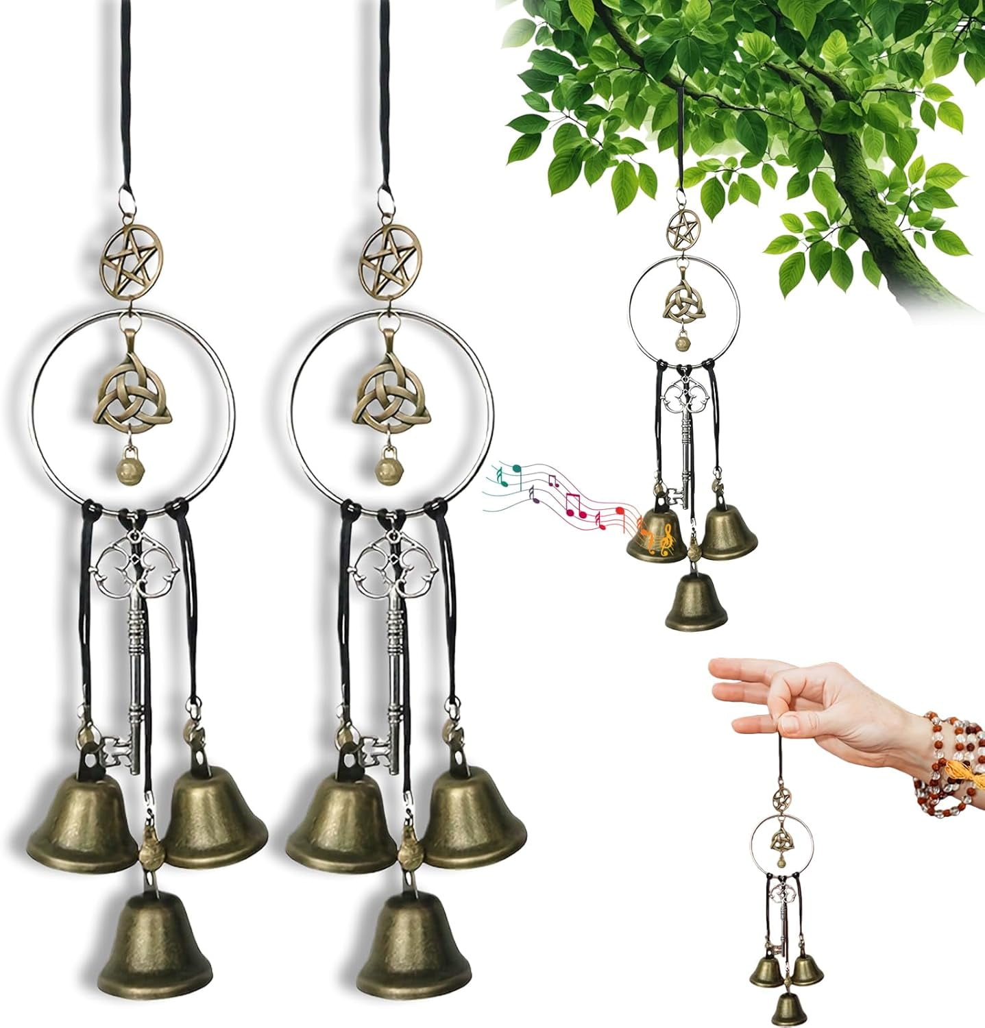 Handmade Witch Bells for Home Protection, 2026 New Witch Bells for Door ...
