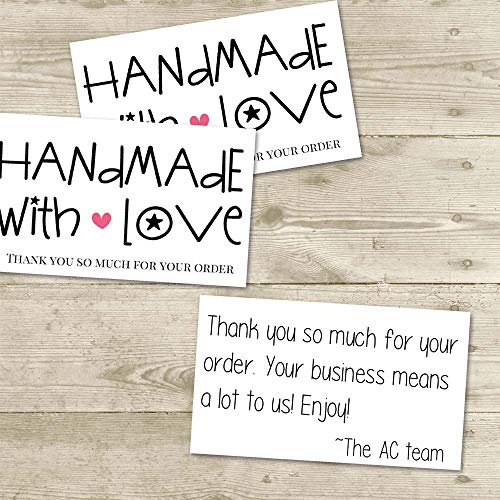 Handmade With Love Thank You Customer Appreciation Package Inserts for ...