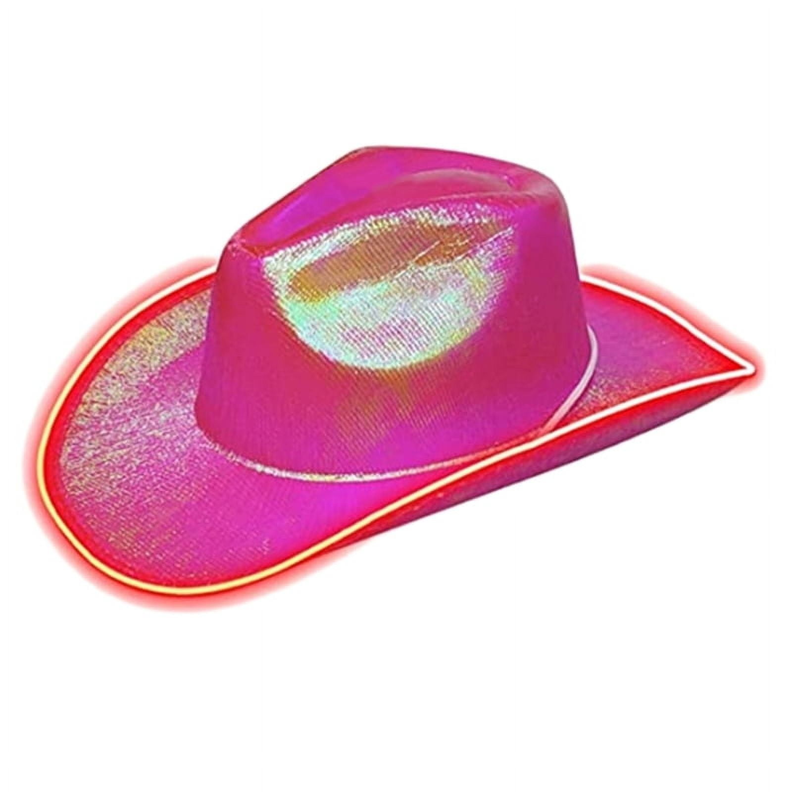 Handmade Woman Bride Cowgirl Hat Wide Brim Bridal LED Light-up Brim ...