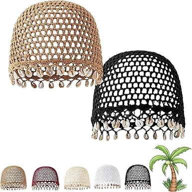 Handmade Women's Bohemian Crochet Hat, Lightweight Summer Beach Cap ...