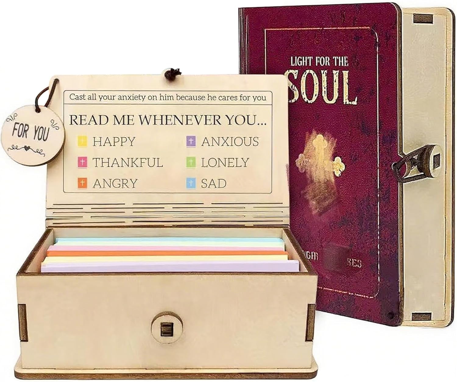 Handmade Wooden Bible Verses Box - Bible Verse Prayer Card Box, Daily ...