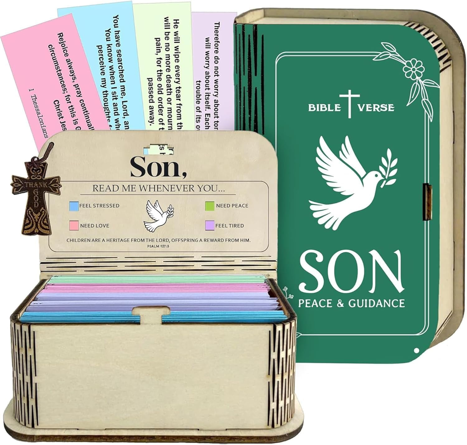 Handmade Wooden Bible Verses Box - Daily Bible Verses, 150PCS Scripture ...