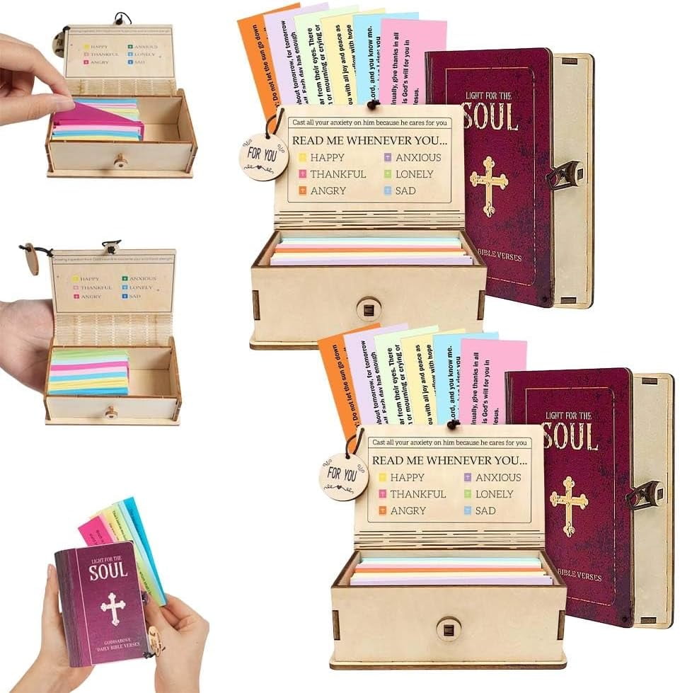 Handmade Wooden Bible Verses Box - Daily Bible Verses, Scripture Boxes ...