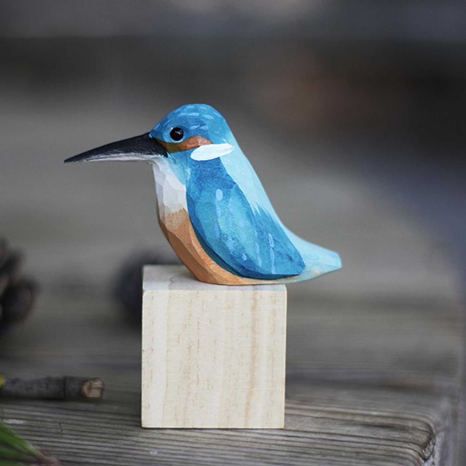 Handmade Wooden Carved Bird Decor by Keaiart, Sculpted Hand-Painted ...