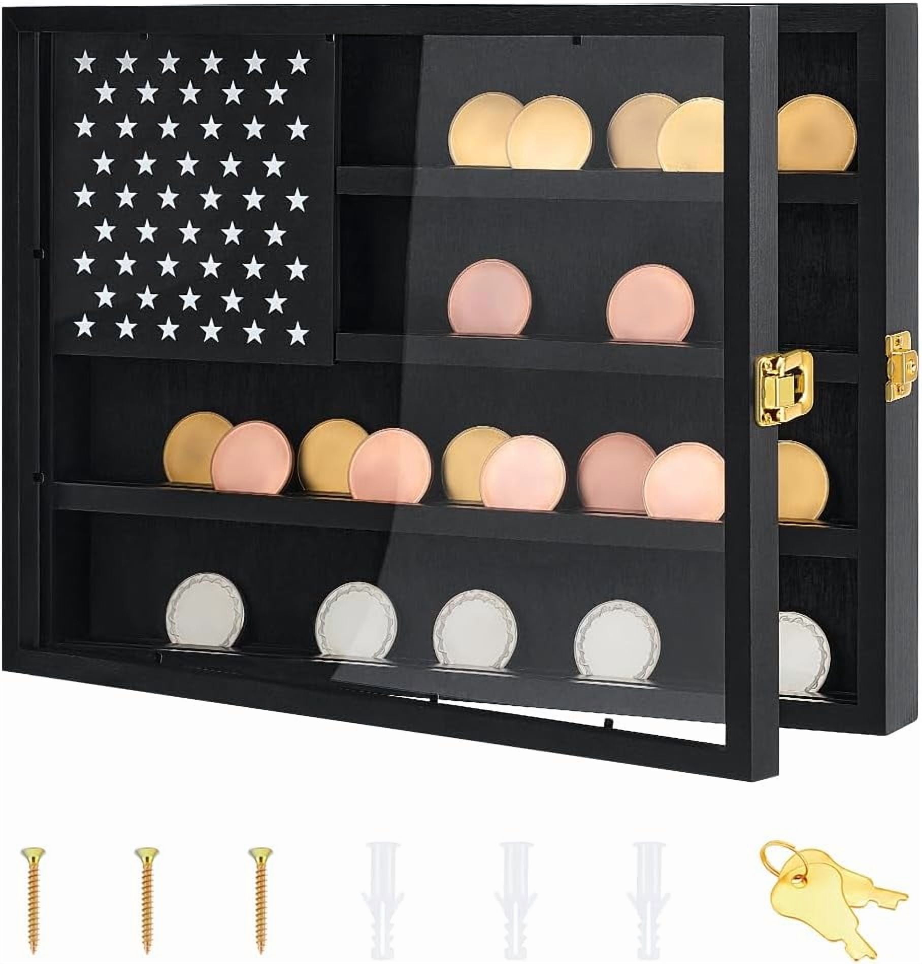 Handmade Wooden Challenge Coin Display Holder 16.9"x12"Collections ...