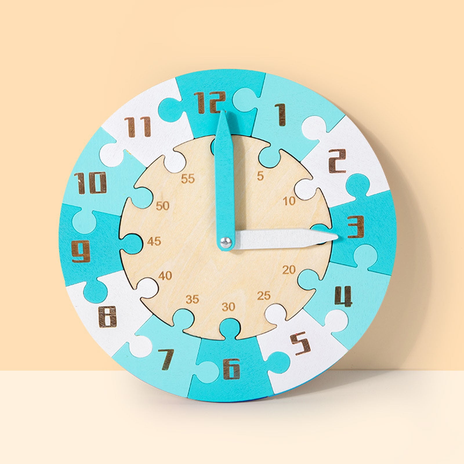 Handmade Wooden DIY Clock Kit | Buildable Model with Colorful Numbers ...