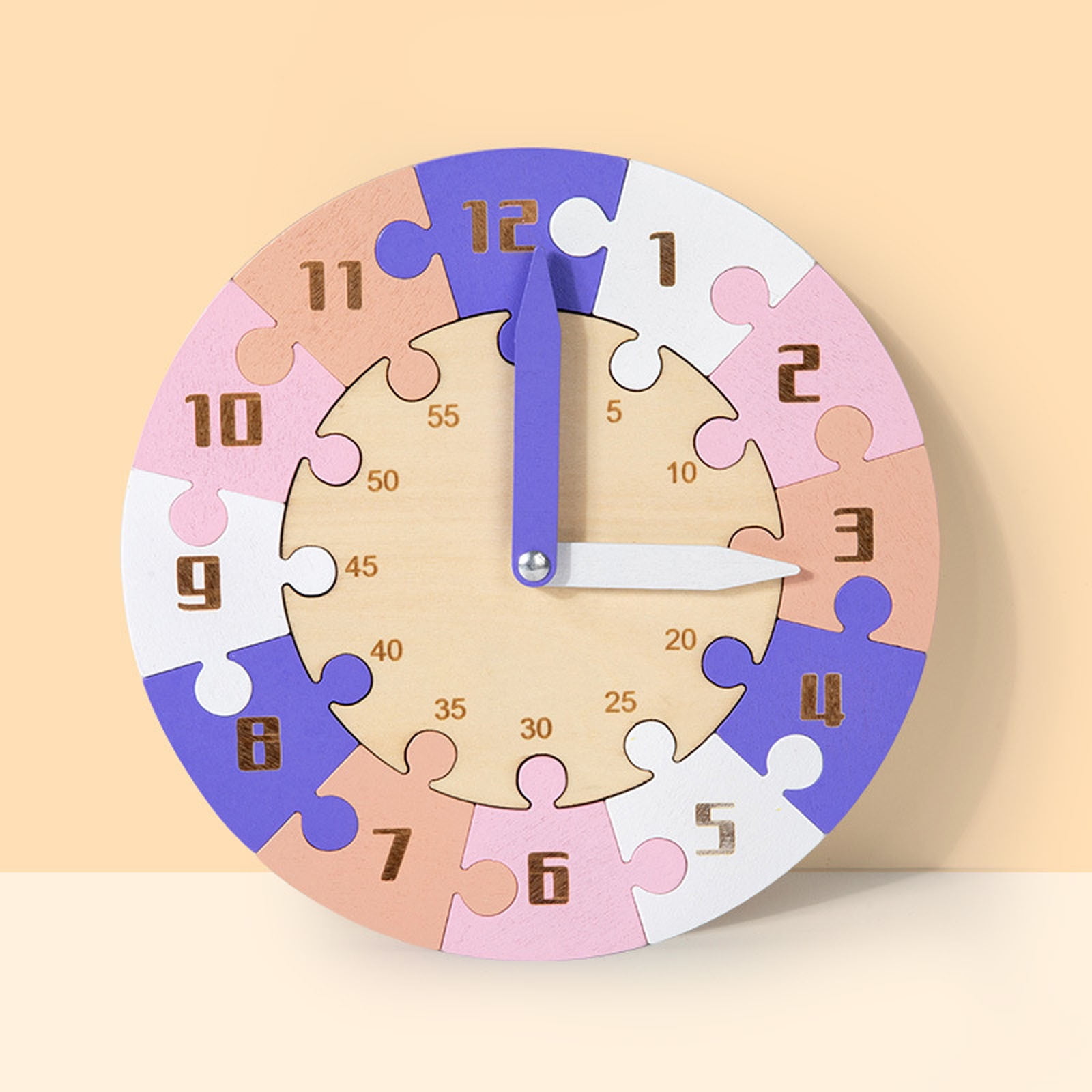 Handmade Wooden DIY Spliceable Clock Model | Color Recognition & Time ...