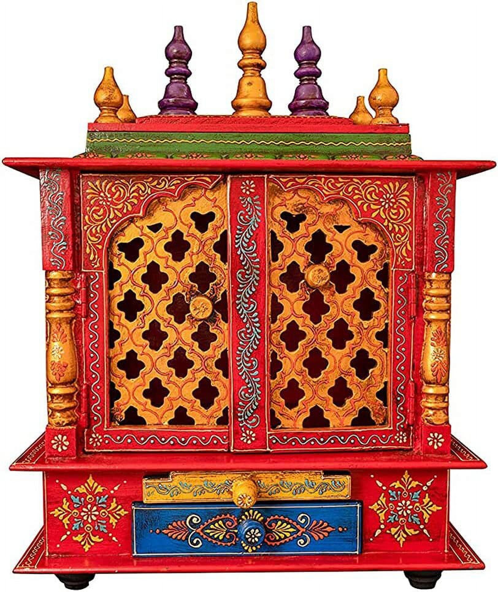 Handmade Wooden Designer Temple / Mandir With Doors And Cabinets ...