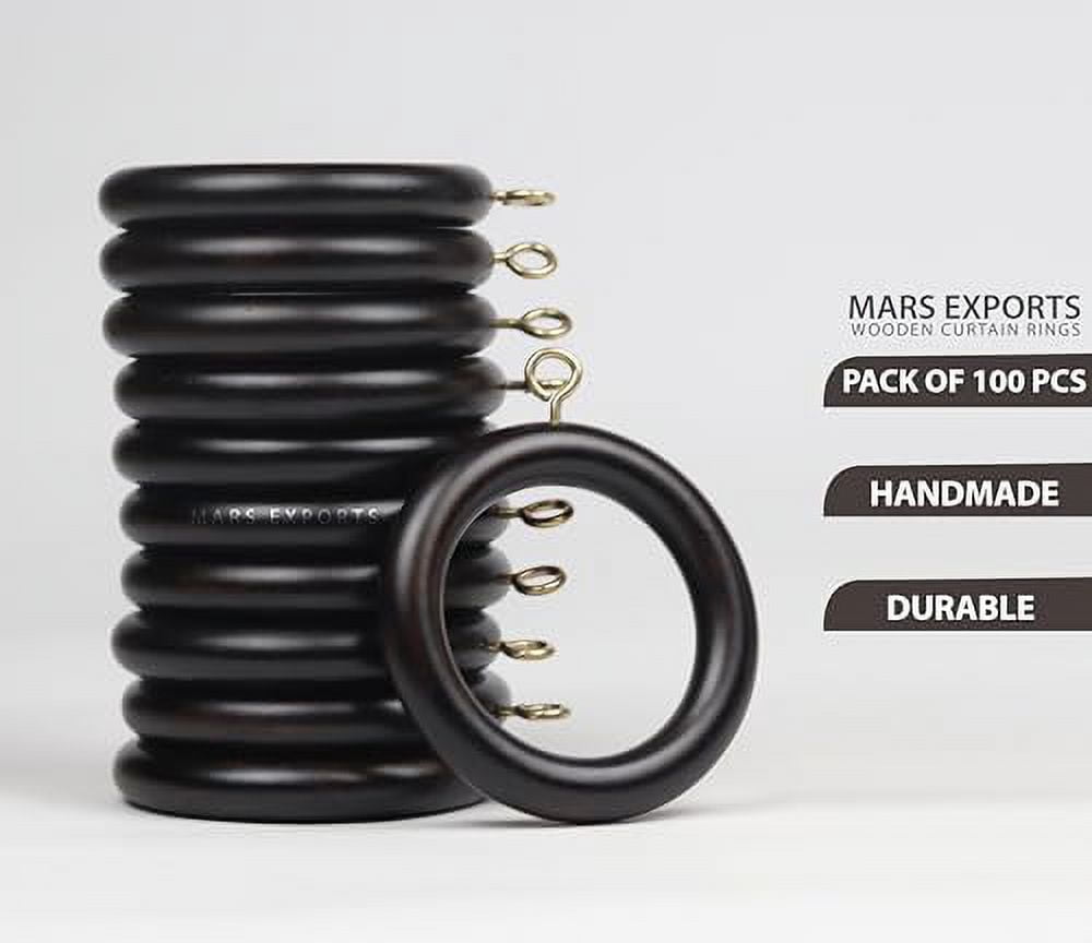 Handmade Wooden Drapery Rod Rings, Curtain Rod Rings, for 1-1.5 inch ...