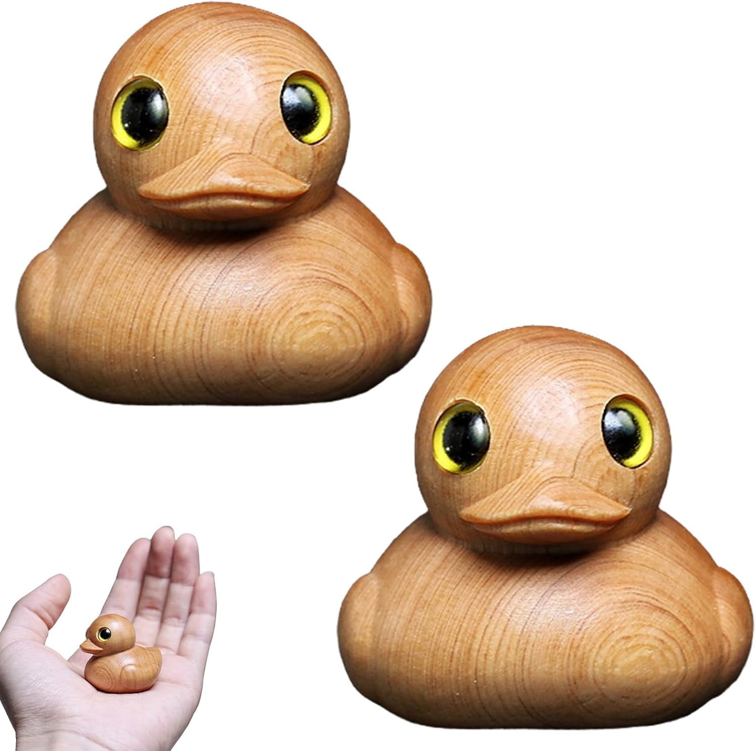 Handmade Wooden Duck, Mini Wooden Rubber Duck Figurine, Cute Wooden ...