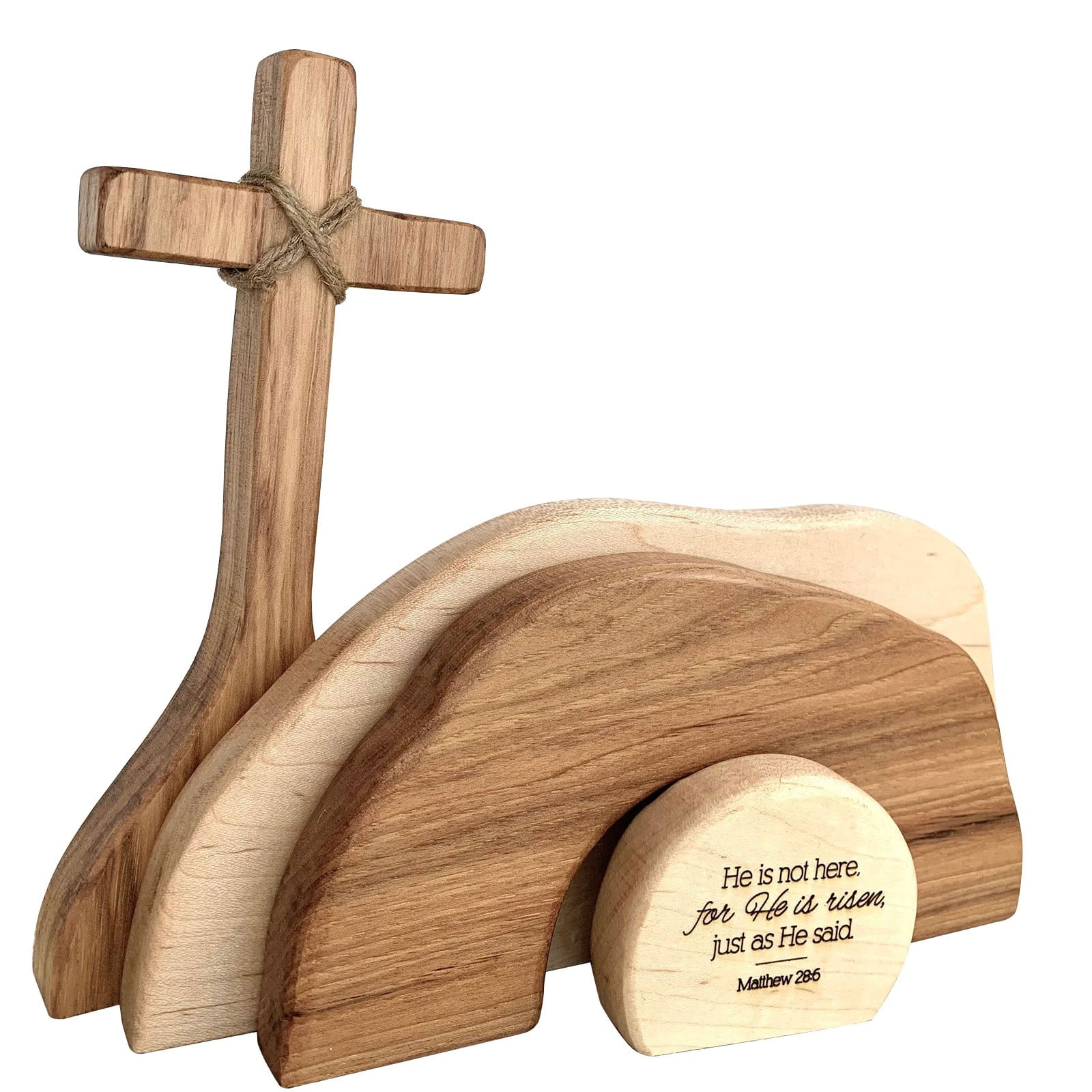 Handmade Wooden Empty Tomb Easter Scene - Christian He Is Risen Lent ...