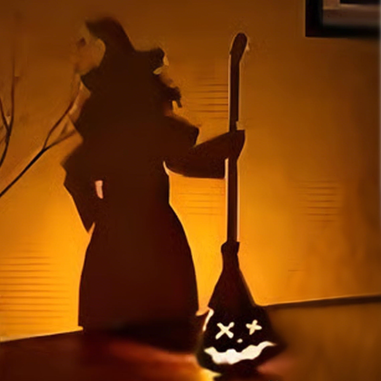 Handmade Wooden Ghostly Pumpkin Glow Desktop Ornament - Halloween ...