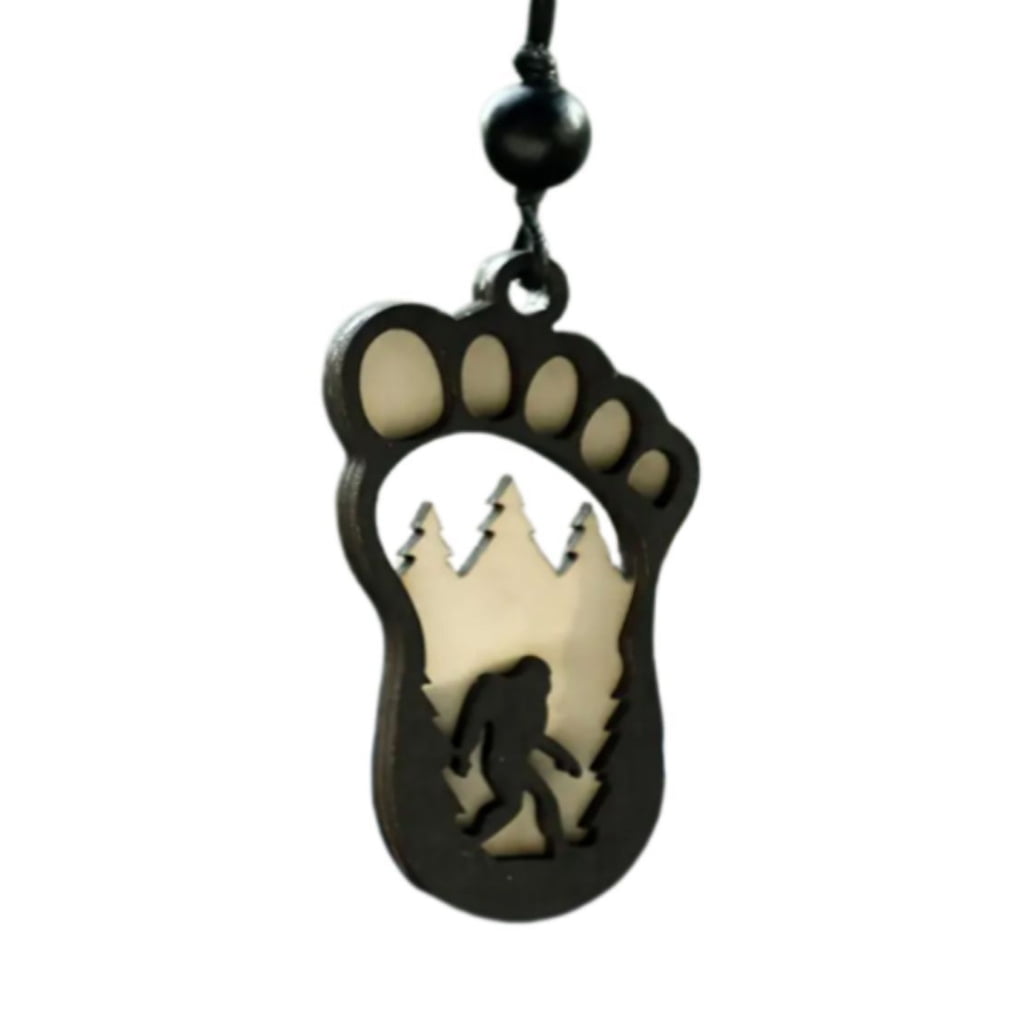 Handmade Wooden Keychain Wild Man Carving Ergonomic Grip for Adventure ...