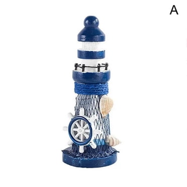 Wooden Lighthouse Nautical Decor, Small Tabletop Coastal Accents for ...