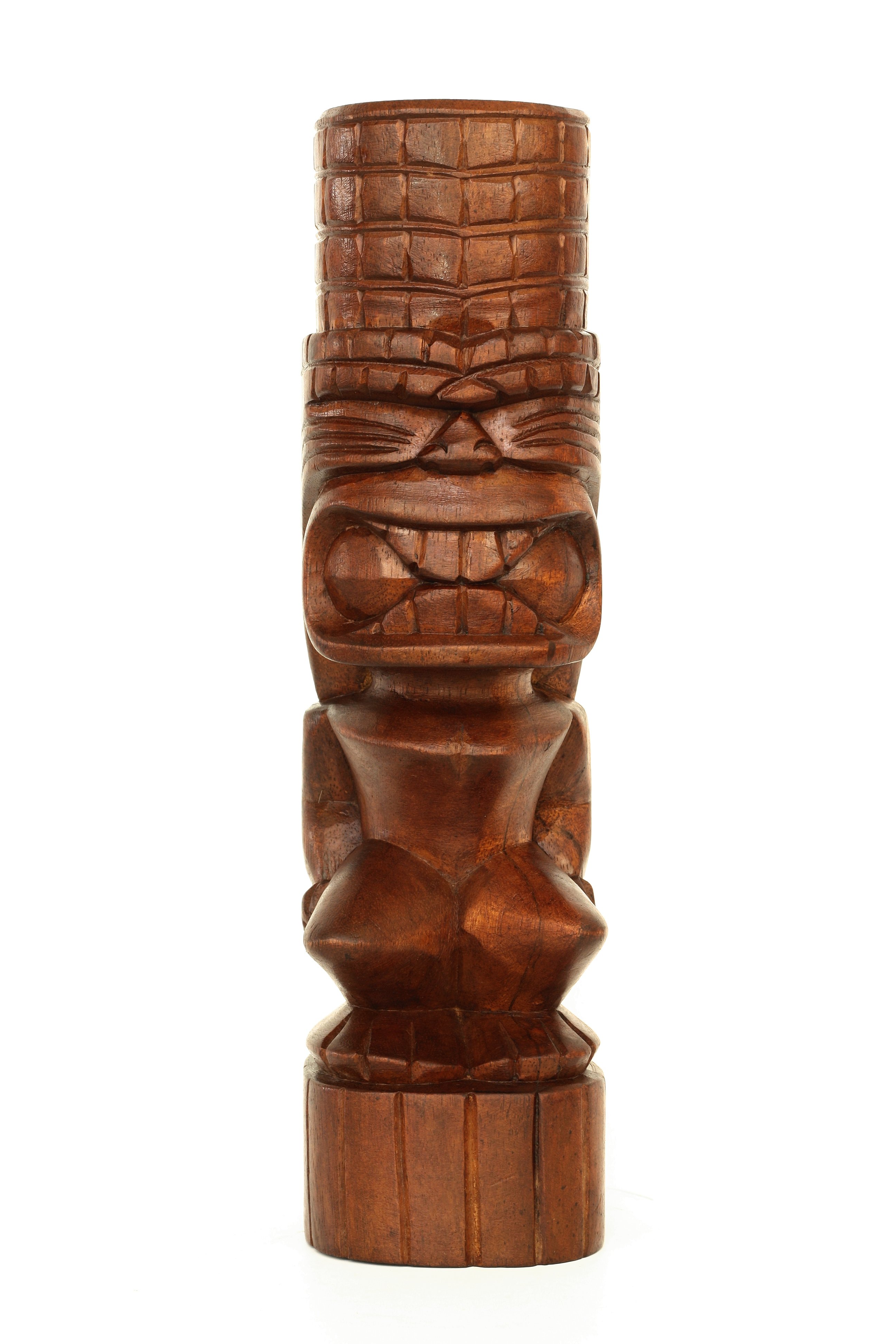 Handmade Wooden Primitive Big Mouth Tribal Statue Sculpture Tiki Bar ...