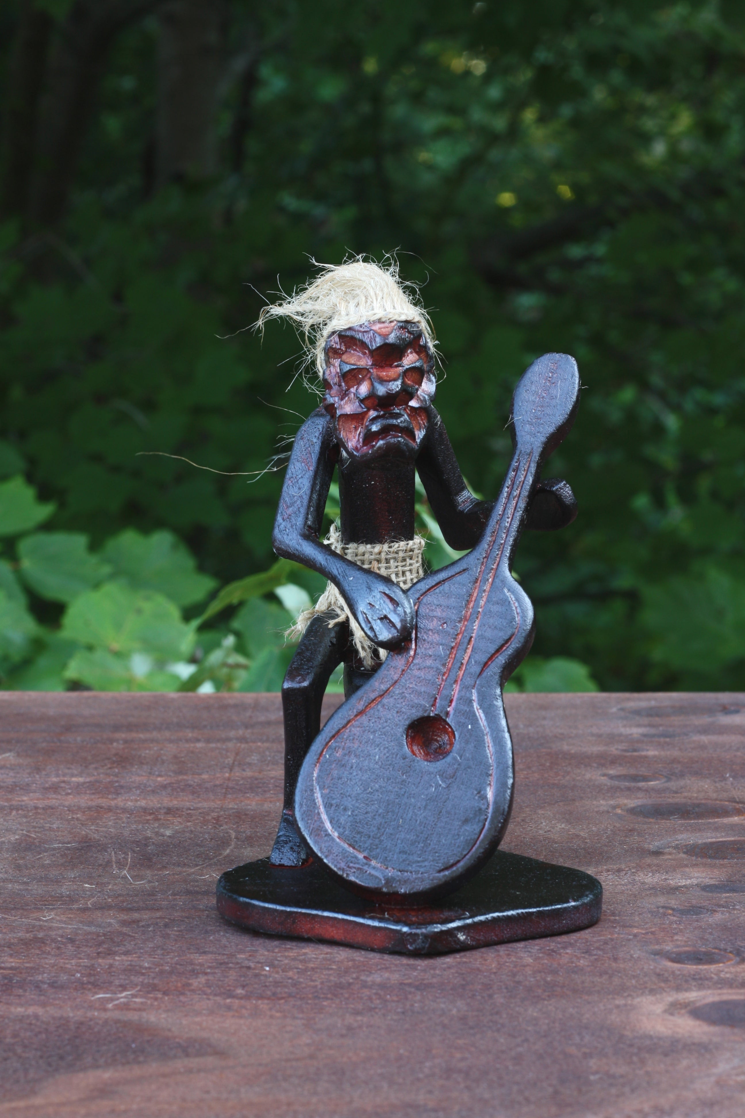 Handmade Wooden Primitive Tribal Cello Dude Figurine Statue Funny ...