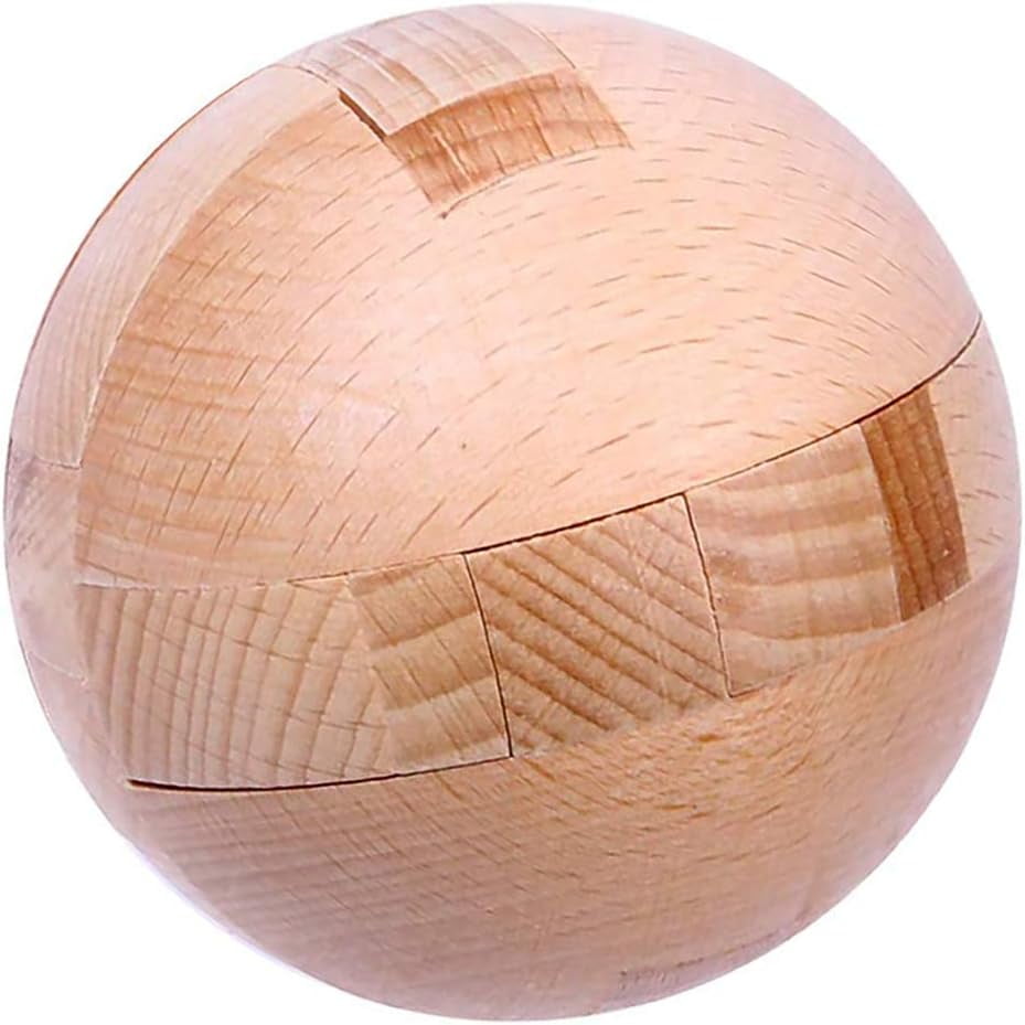 Handmade Wooden Puzzle Magic Ball Brain Teasers Toy Intelligence IQ ...