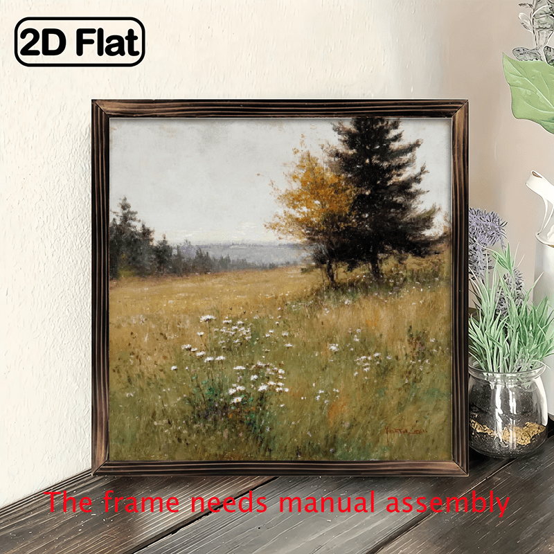 Handmade Wooden Rustic Tree Scene Wall Decor - 8x8 Inch Natural Wood ...