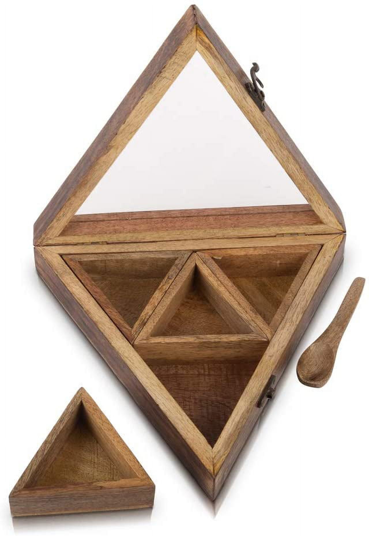 Handmade Wooden Seasoning Herb Spice Masala Box Container Holder Rack ...