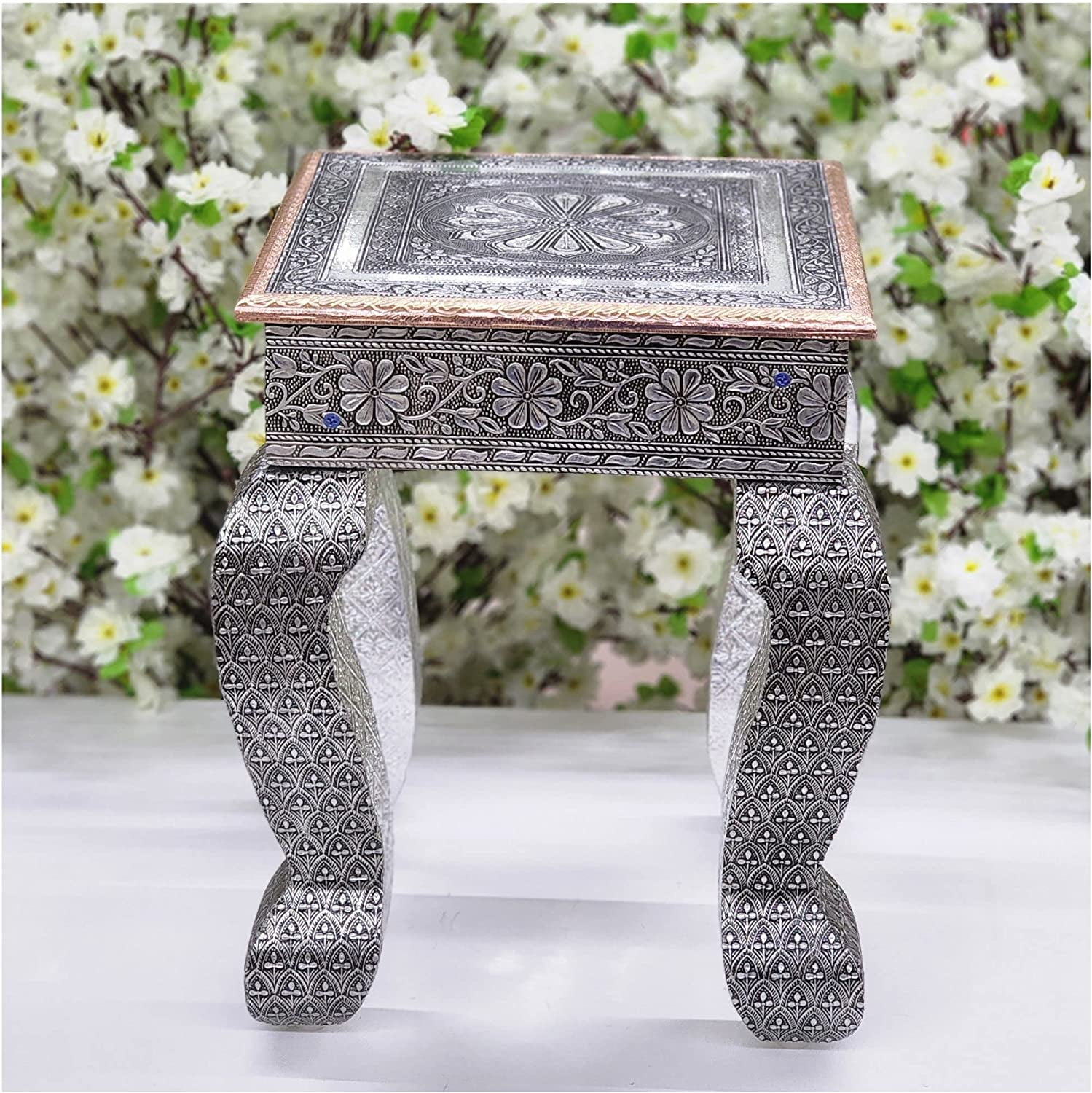 Handmade Wooden Sitting Stool Indian Traditional Bajot Living Room ...