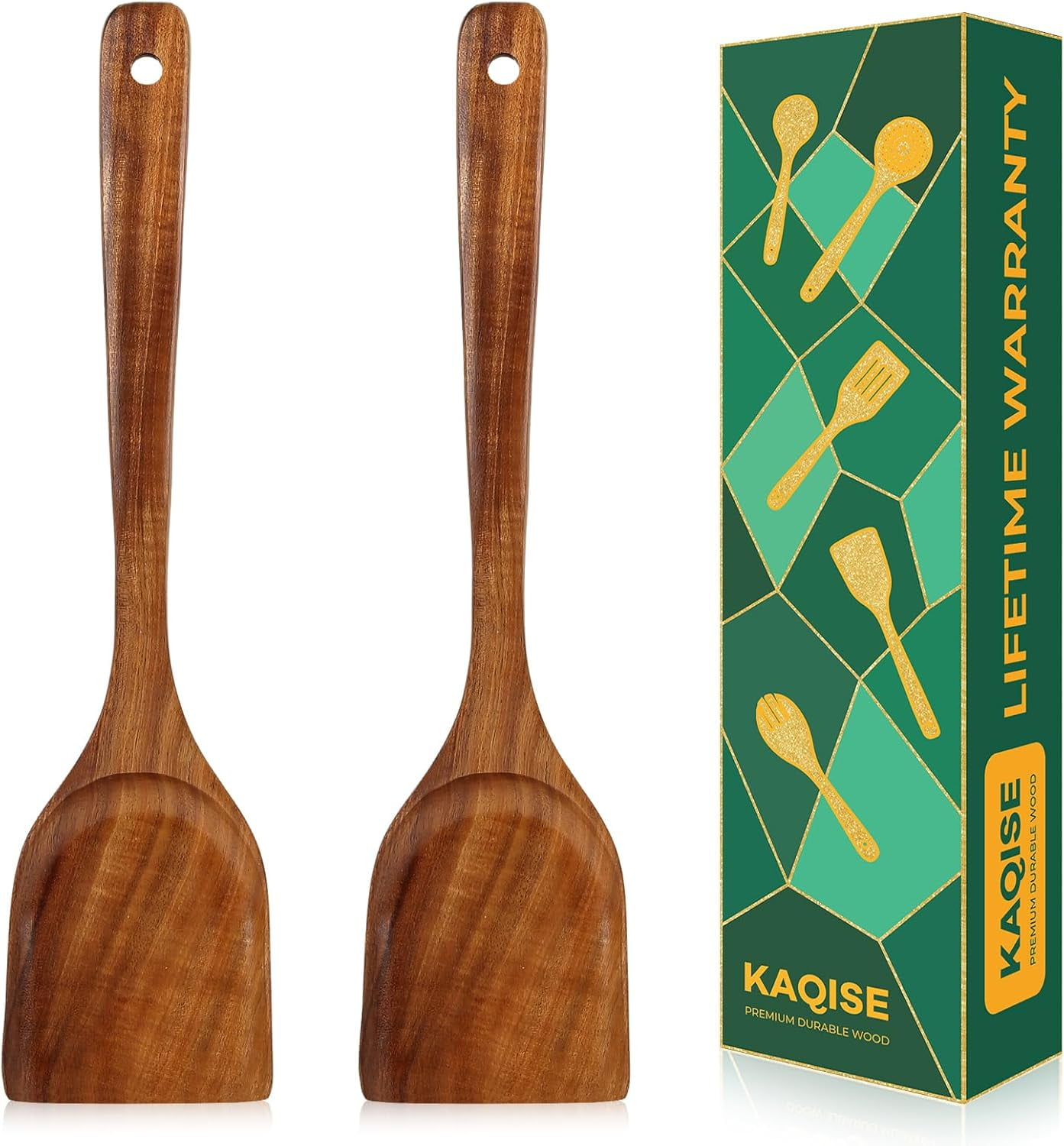 Handmade Wooden Spatulas for Cooking, Natural Teak Wood Kitchen ...
